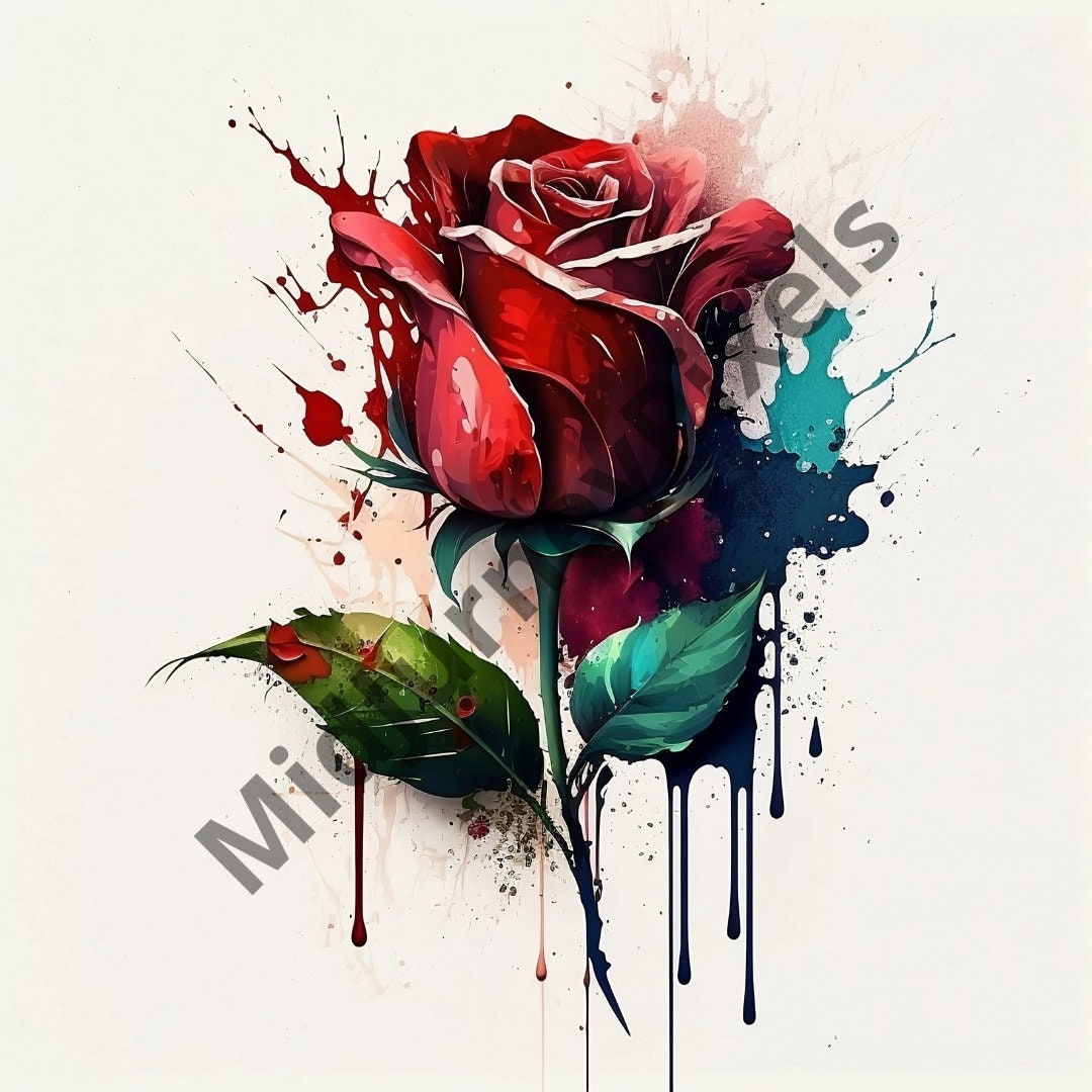 Watercolor Roses Clipart no Background 10 High Quality - Etsy