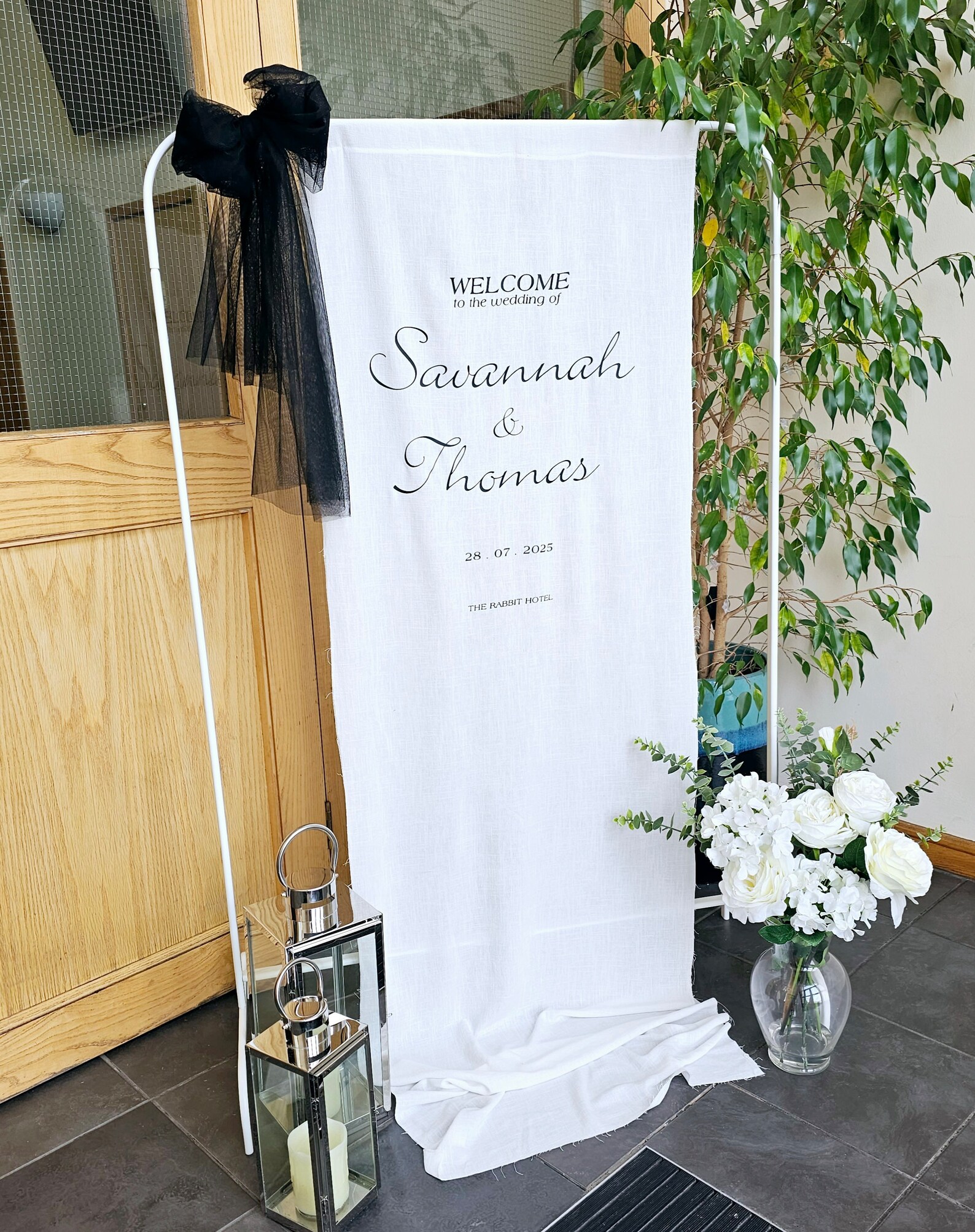 Linen Fabric Wedding Welcome Sign Linen Welcome Sign Wedding Fabric ...