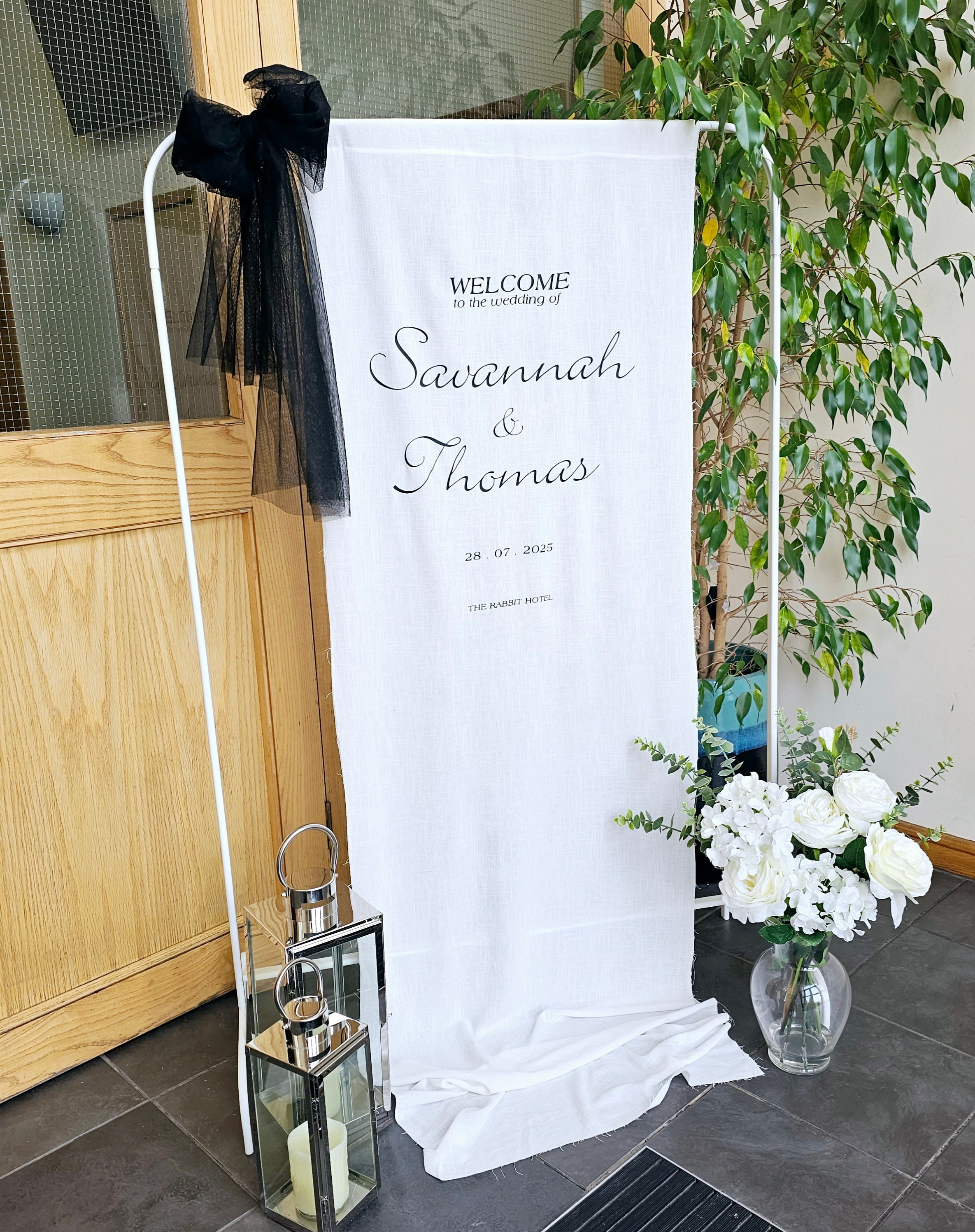 Linen Fabric Wedding Welcome Sign Linen Welcome Sign Wedding Fabric ...