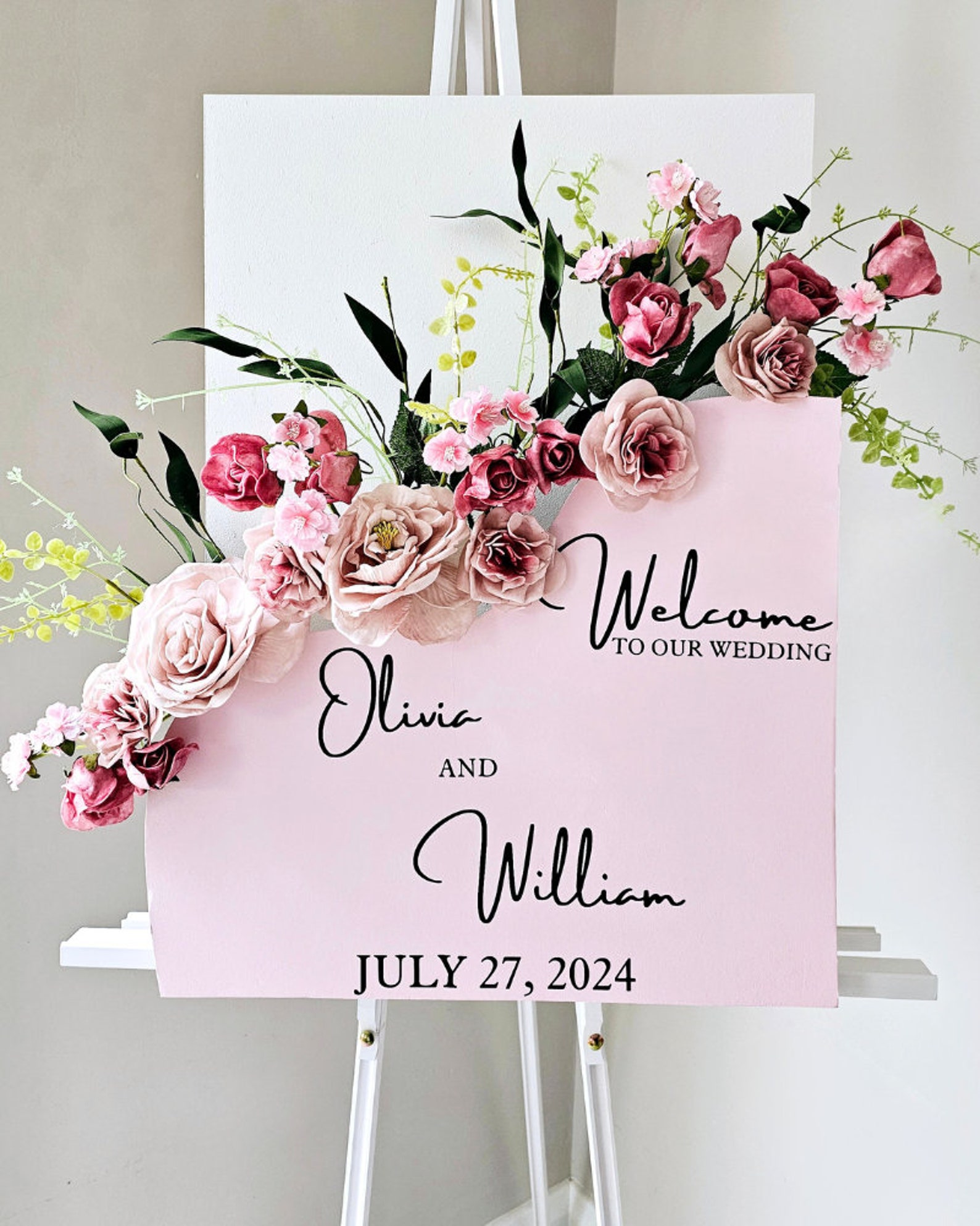 Flower Box Wedding Welcome Sign Wedding Board 3D Wedding Flower Box ...