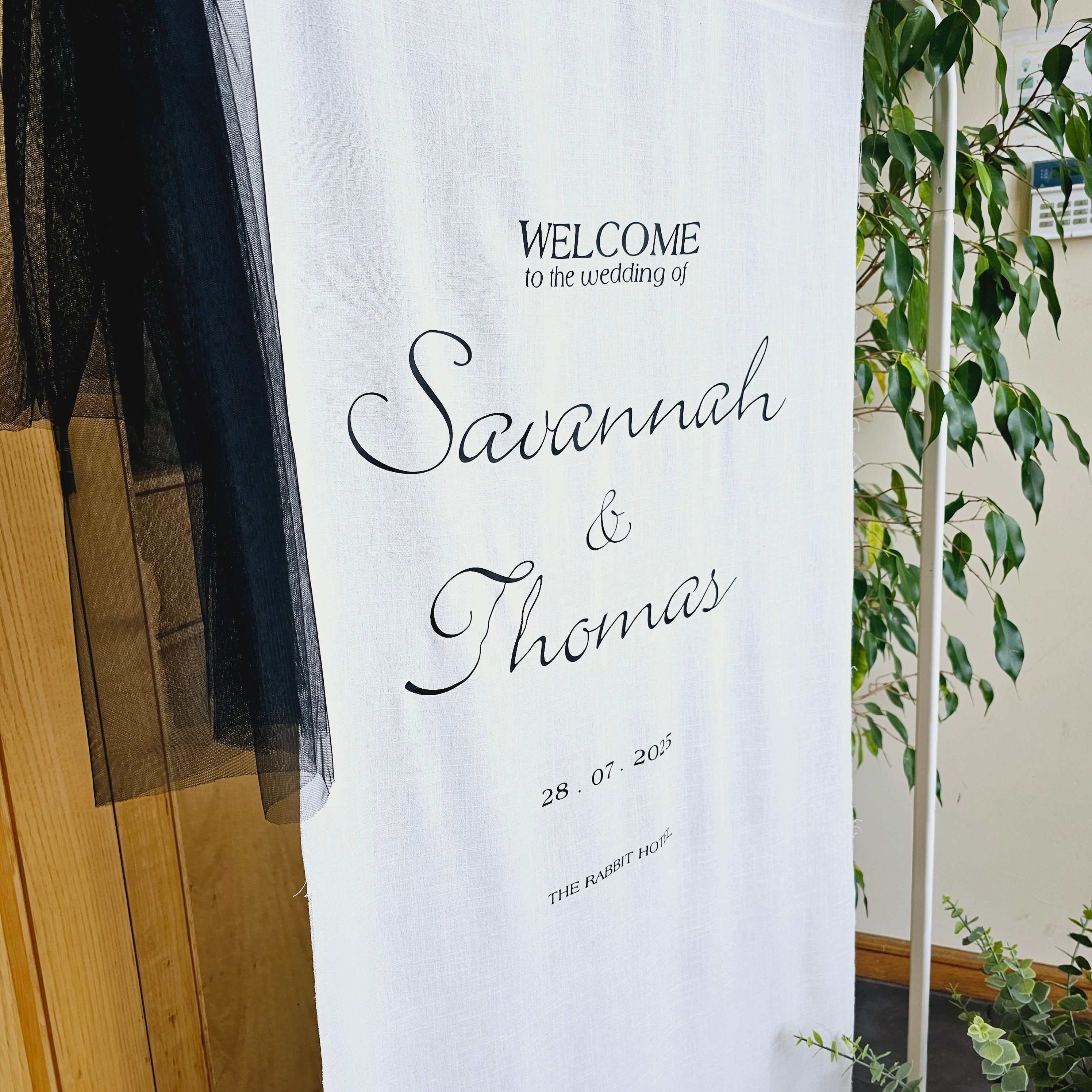 Linen Fabric Wedding Welcome Sign Linen Welcome Sign Wedding Fabric ...