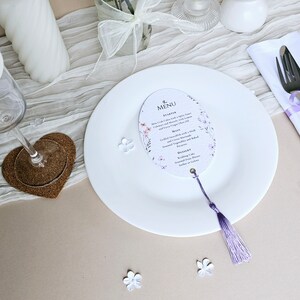 Flower Wedding Menu Oval Wedding Menu Wedding Stationary Idea Wedding ...