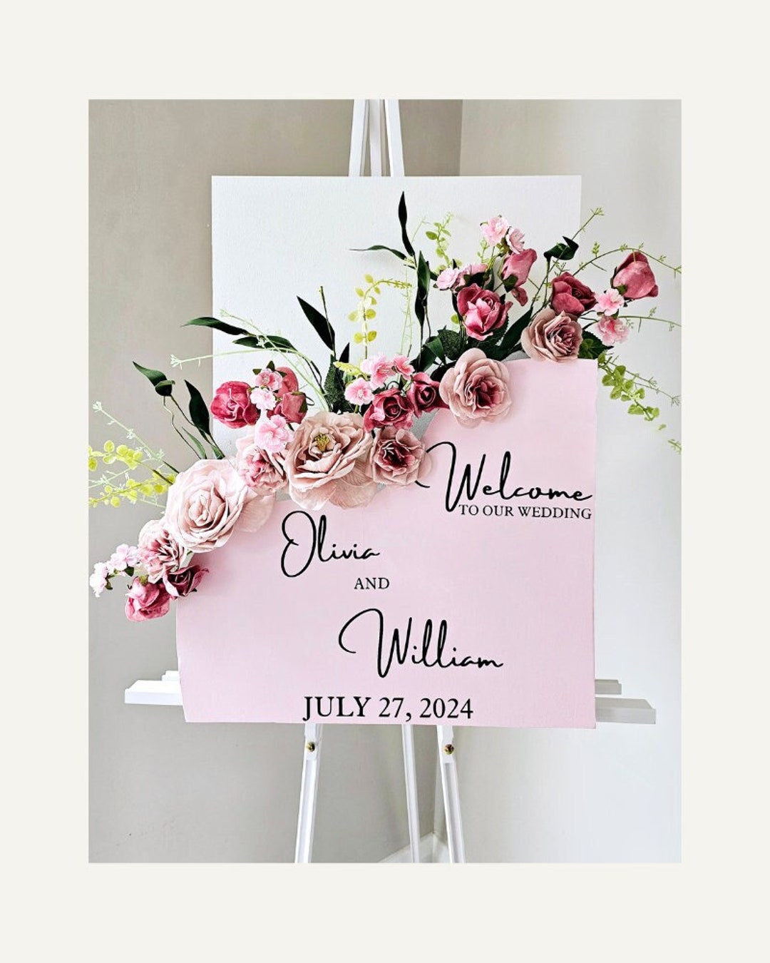 Flower Box Wedding Welcome Sign Wedding Board 3D Wedding Flower Box ...