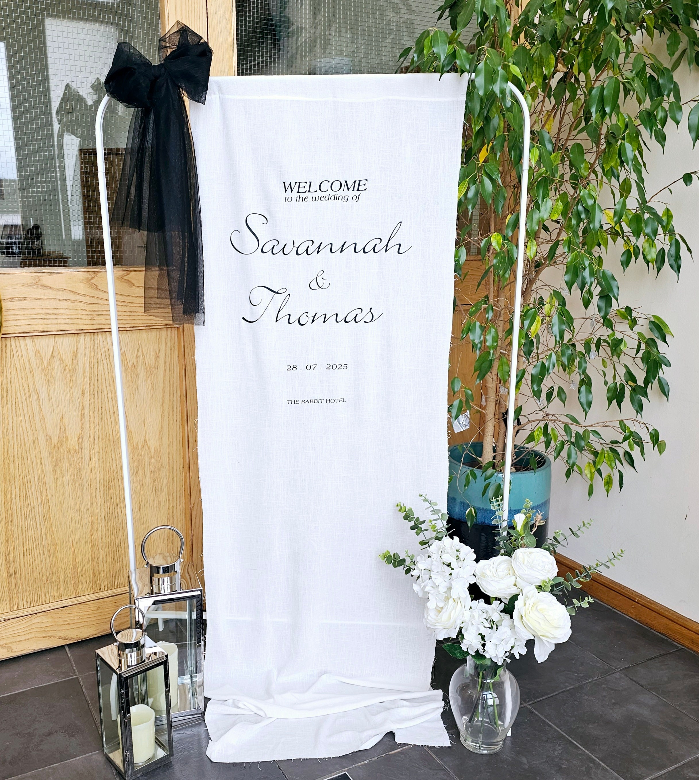 Linen Fabric Wedding Welcome Sign Linen Welcome Sign Wedding Fabric ...