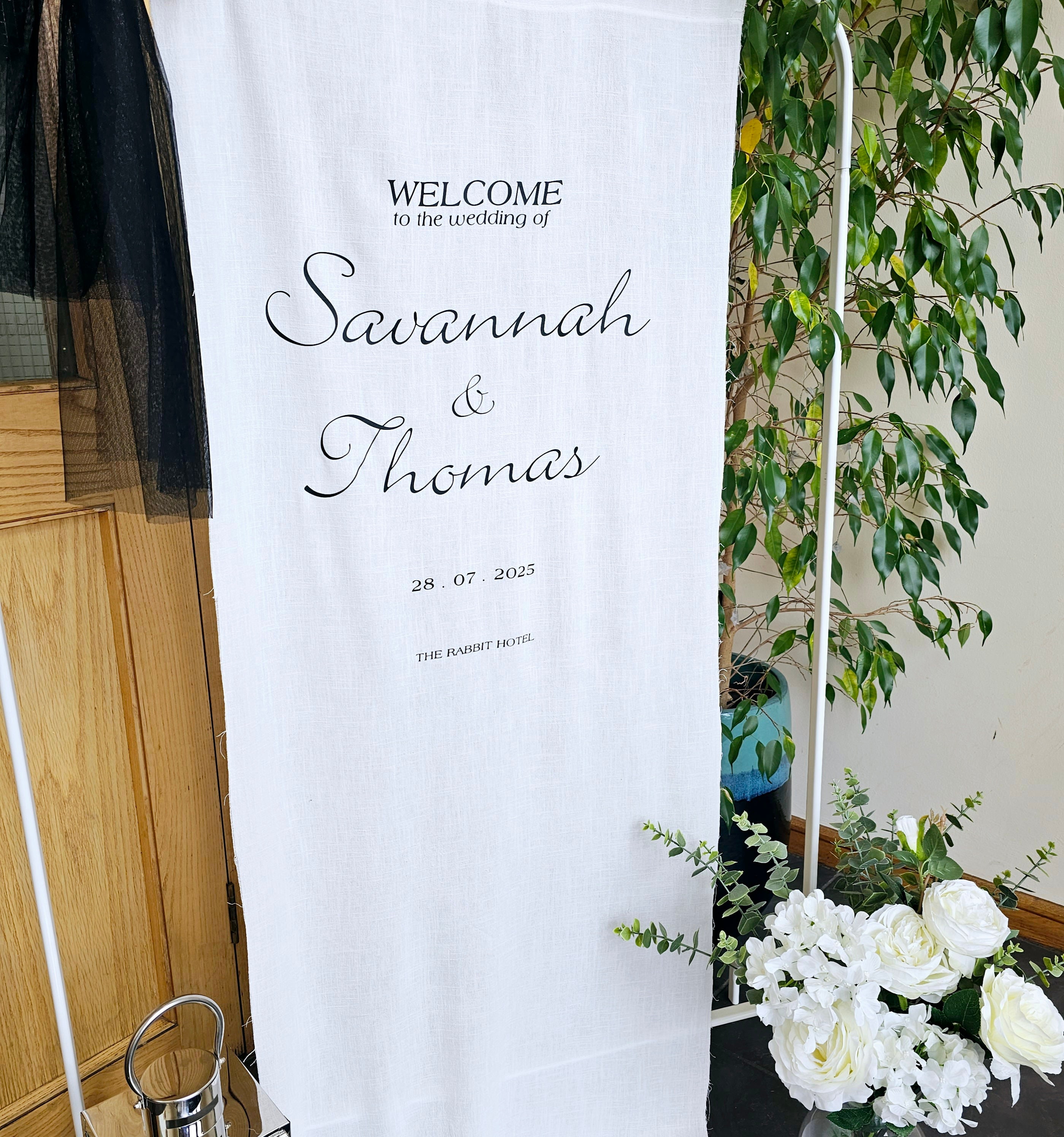 Linen Fabric Wedding Welcome Sign Linen Welcome Sign Wedding Fabric ...
