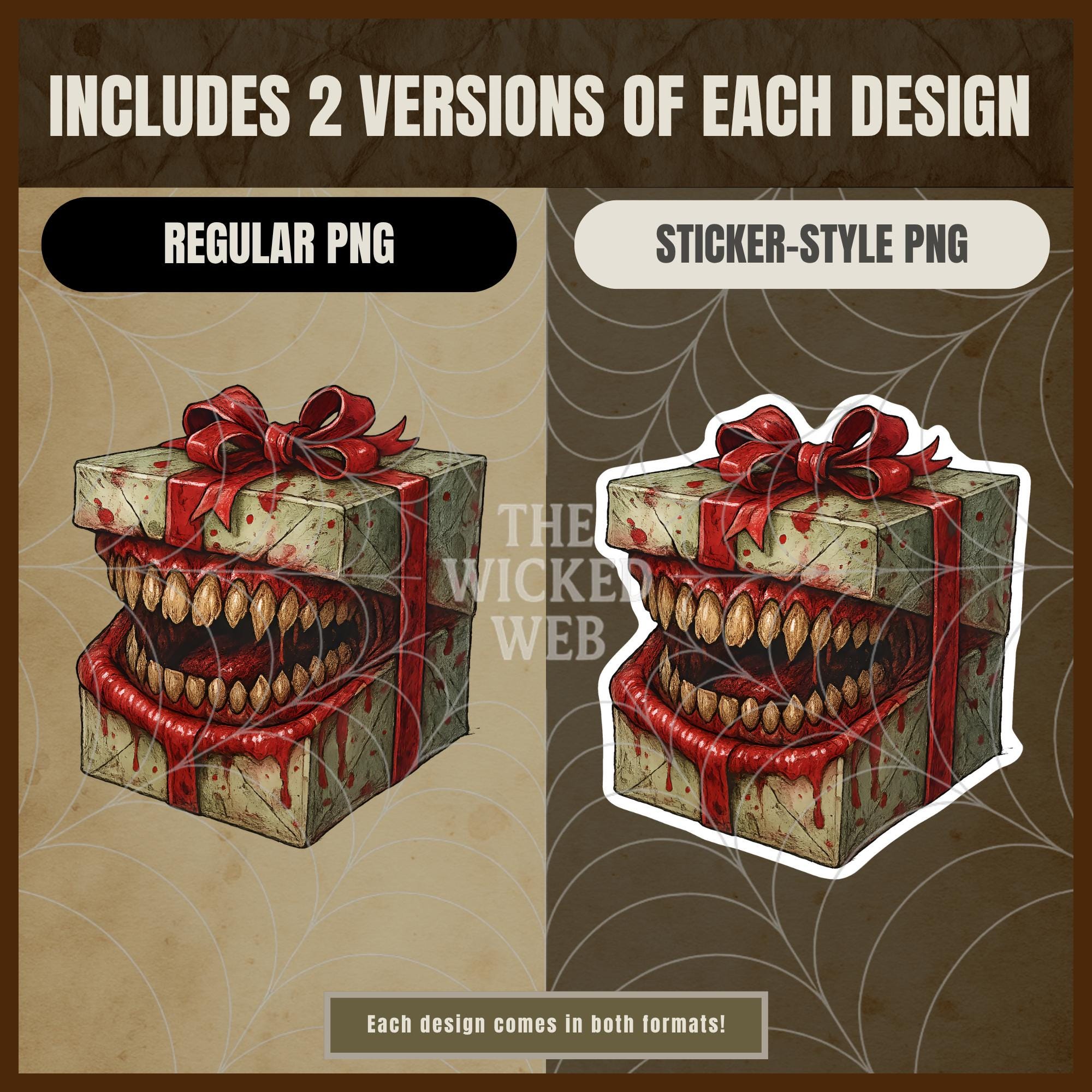 Horror Christmas Clipart Bundle – 17 Creepy Holiday Pngs | Gothic Santa ...
