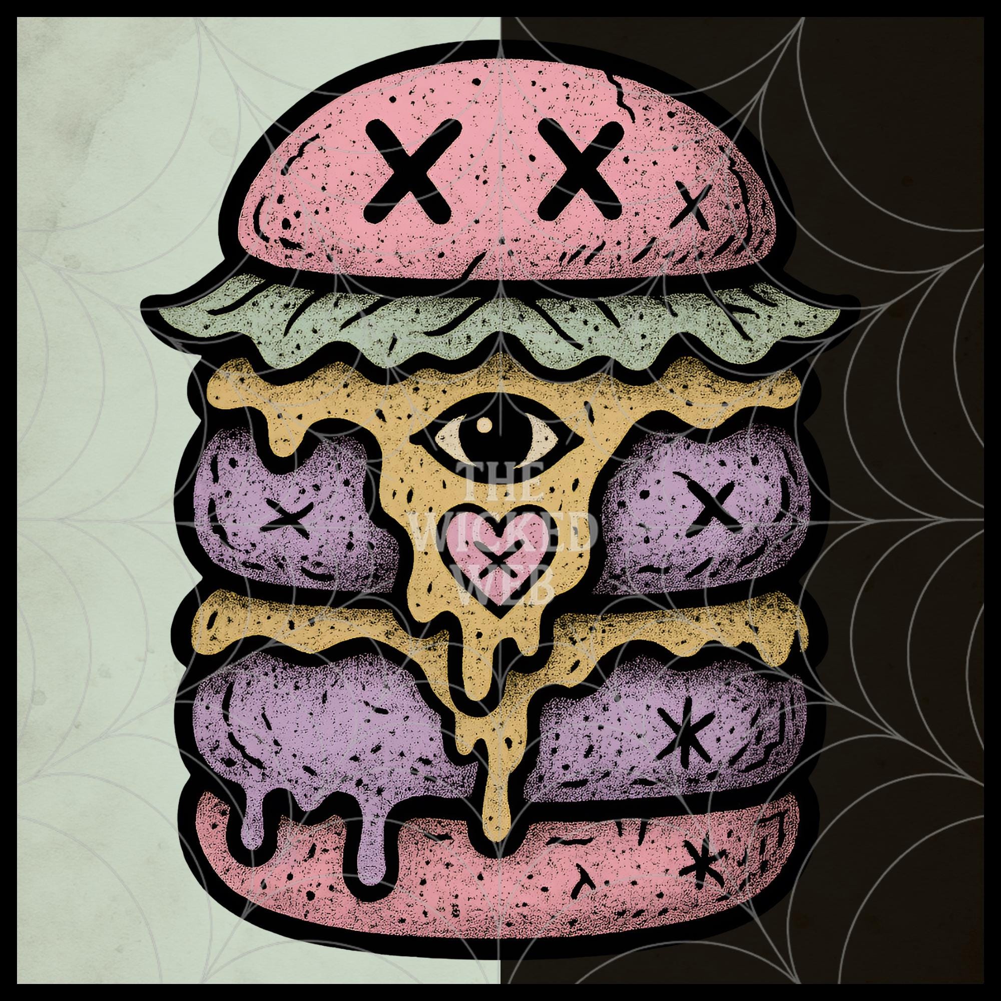 Pastel Goth Food Horror Clipart PNG – 18 Creepy Cute Cursed Snacks for ...