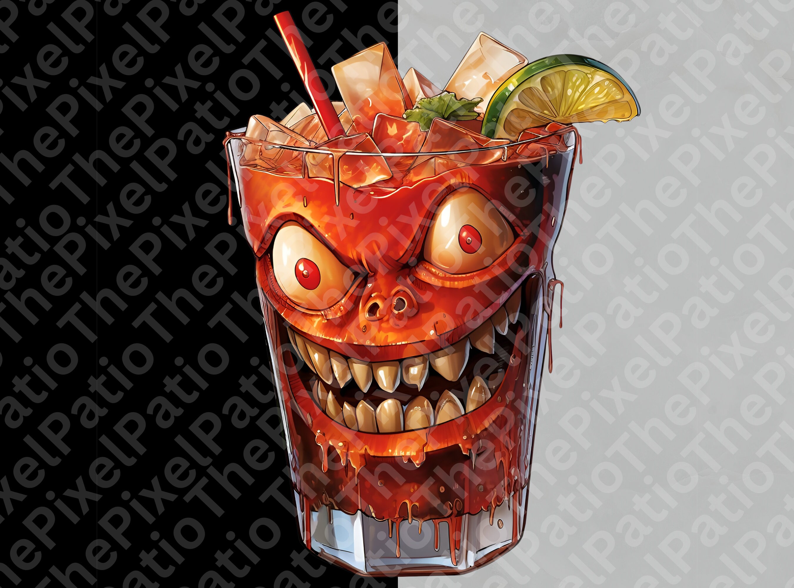 Cocktail Drink Monster Faces Clipart Bundle - 15 Digital Download ...