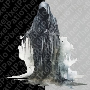 Scary Faceless Ghost Clipart, 20 Gothic Horror Halloween Watercolor ...