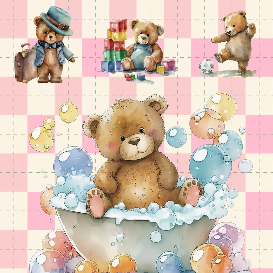 Teddy Bear Watercolor Clipart Bundle Digital Download 20 - Etsy