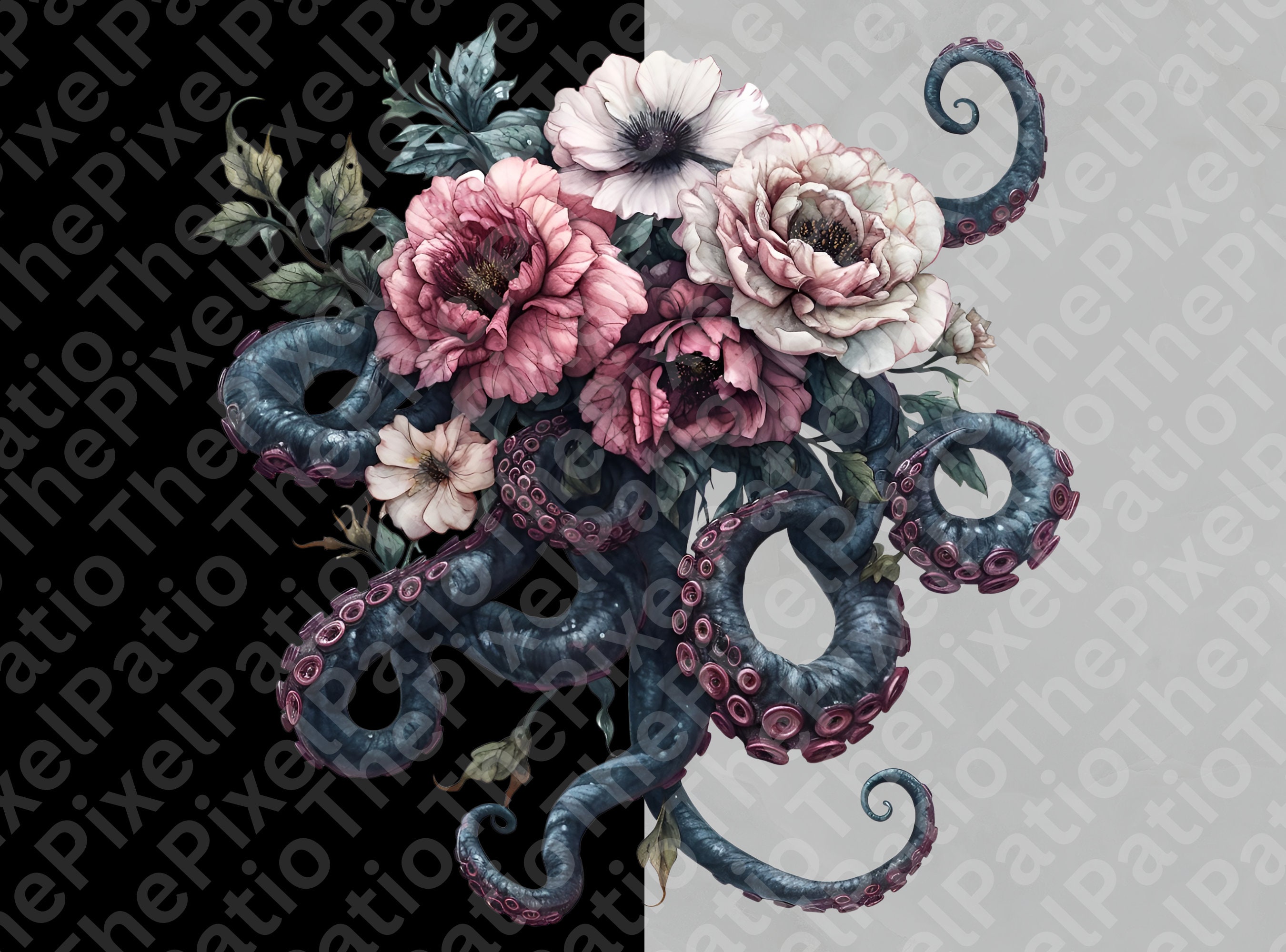 Eldritch Blooms 30 Transparent Pngs of Lovecraftian Florals for ...