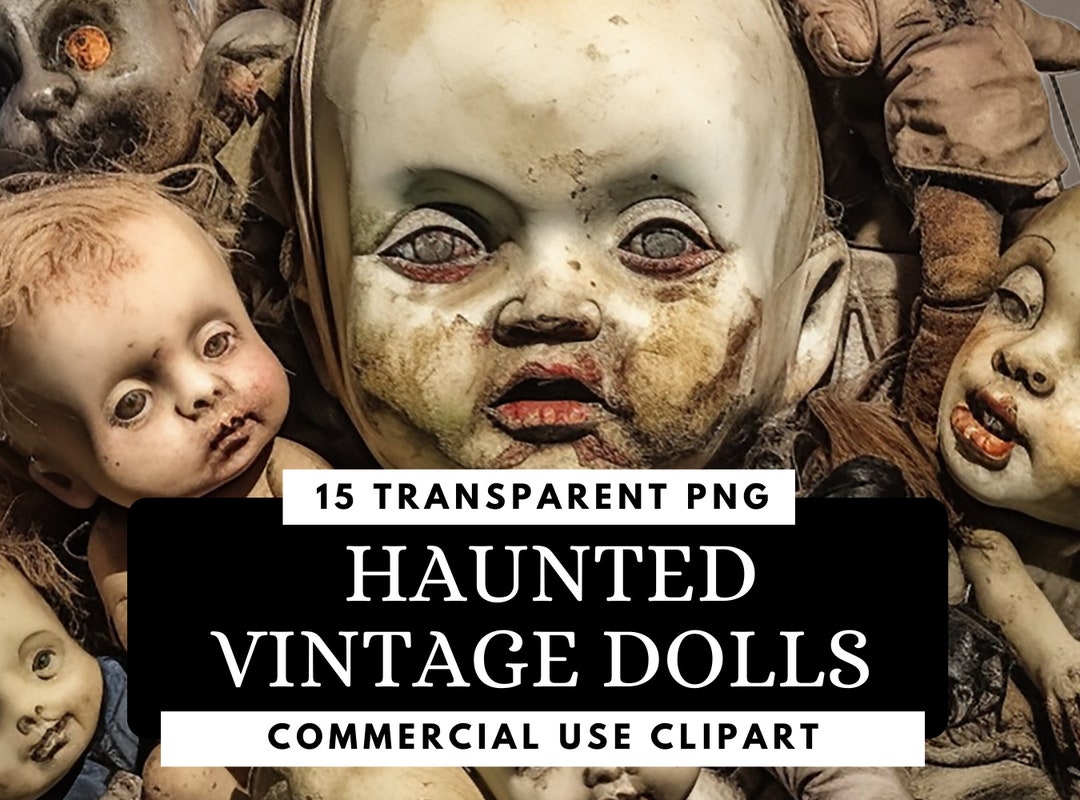 Creepy Haunted Dolls Clipart - Halloween Horror Art - 15 Pngs of Gothic ...