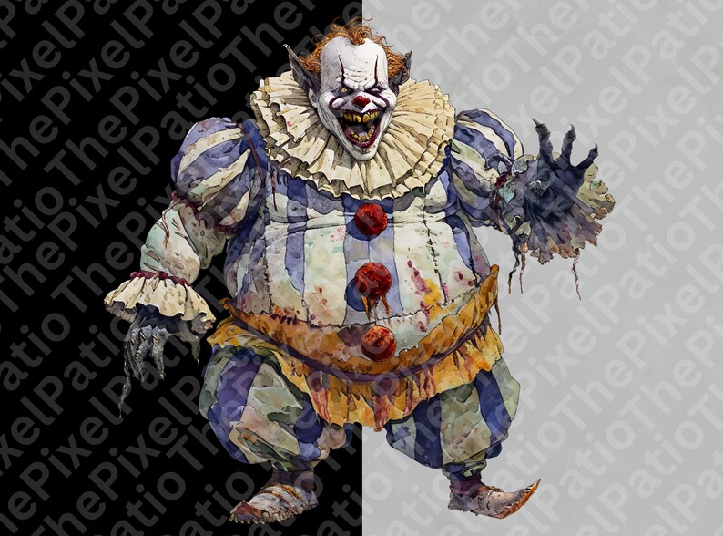 15 Demonic Clowns Clipart Pack Commercial Use and Transparent ...