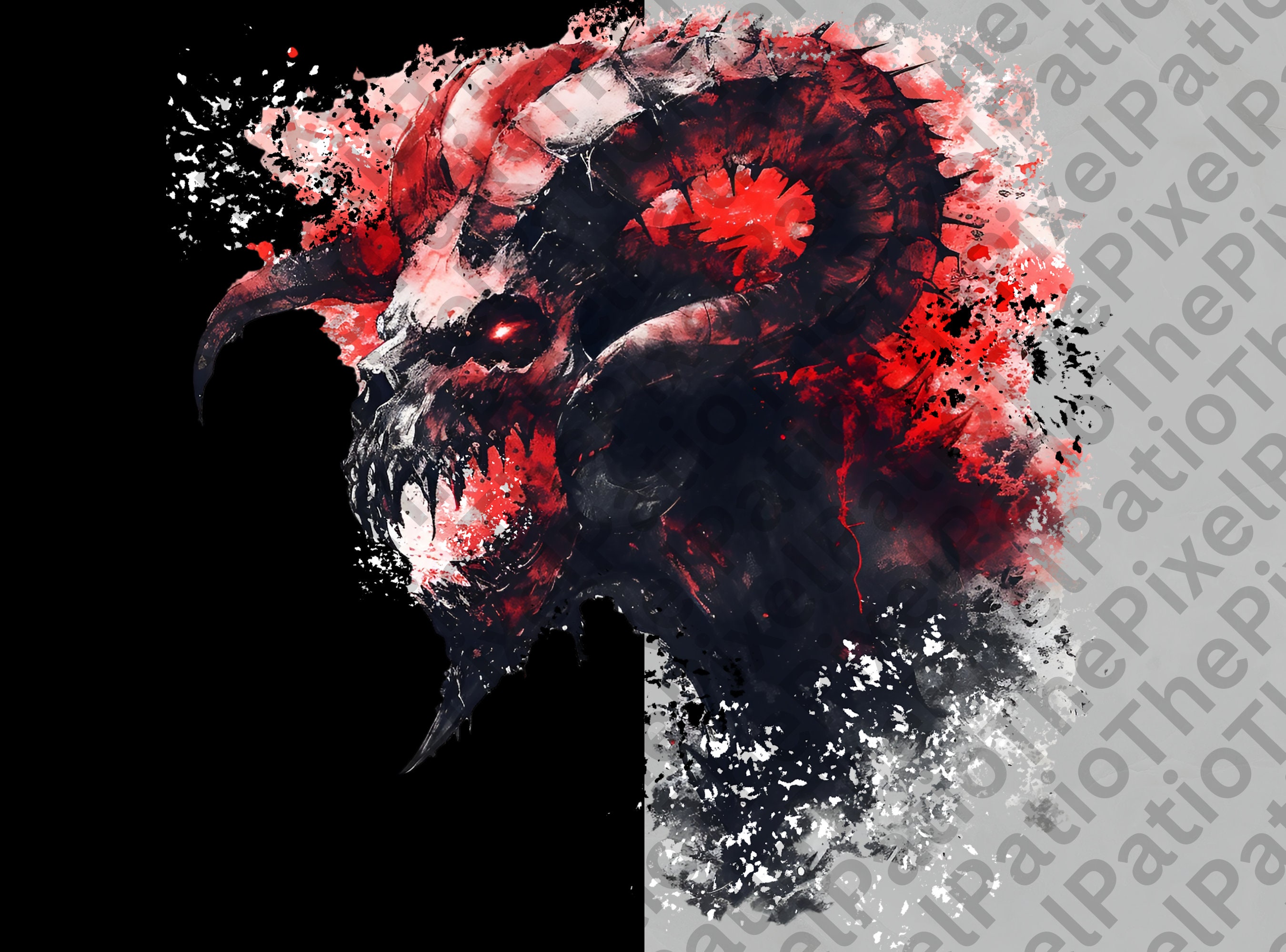 200 Watercolor Grunge Demons and Horror Clipart Super Bundle Commercial ...