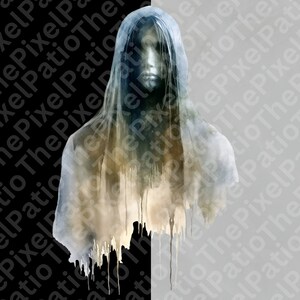 Scary Faceless Ghost Clipart, 20 Gothic Horror Halloween Watercolor ...