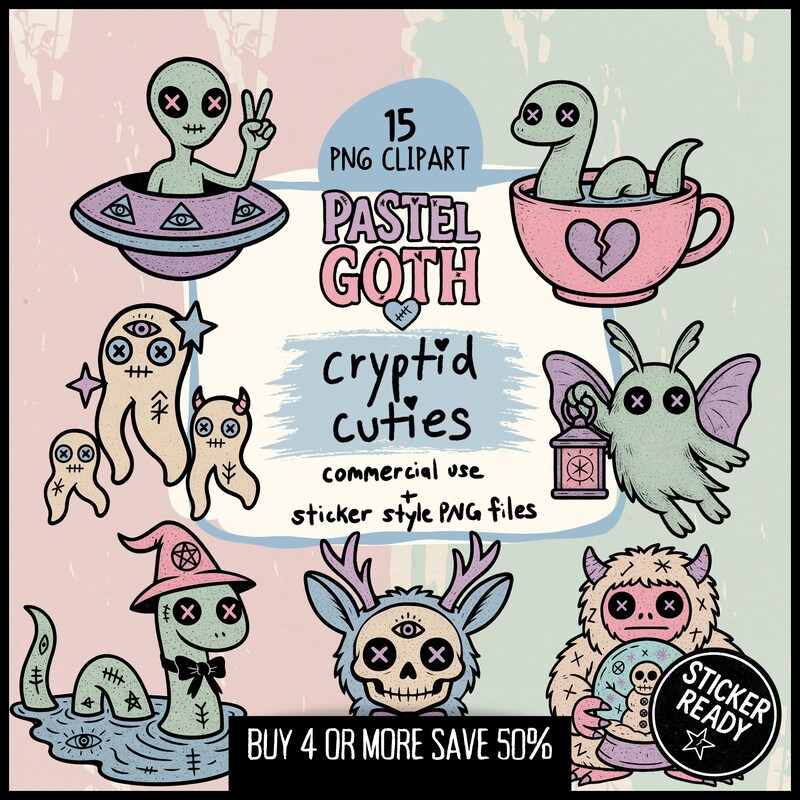 Cute Cryptid Clipart - Etsy