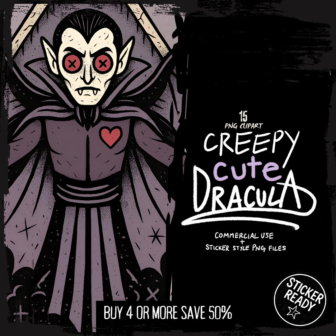 Creepy Cute Dracula Clipart – Pastel Goth Vampire Pngs, Gothic ...