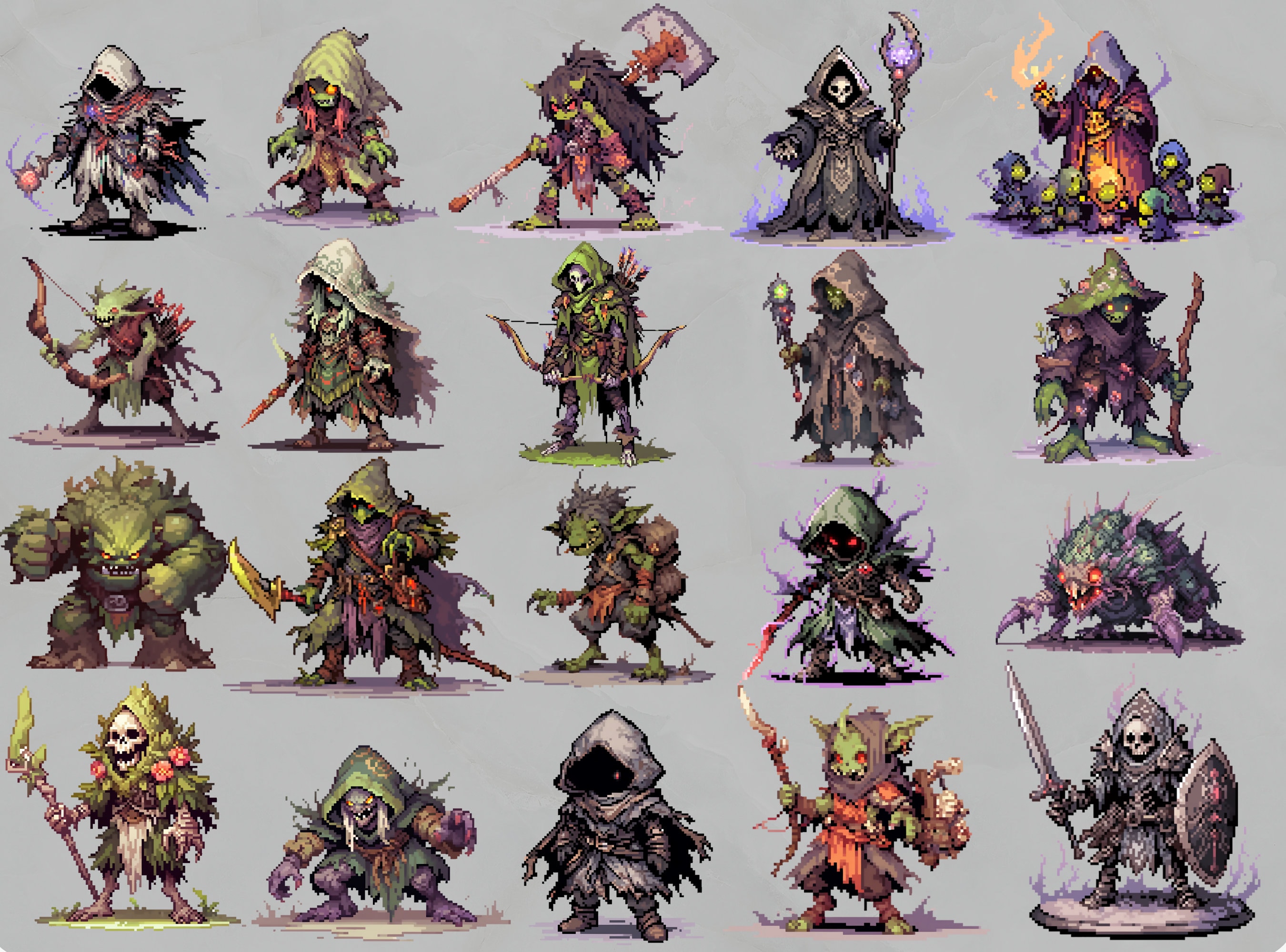 Pixel Monster Avatar Clipart - 20 Demon RPG Art - Commercial Use ...