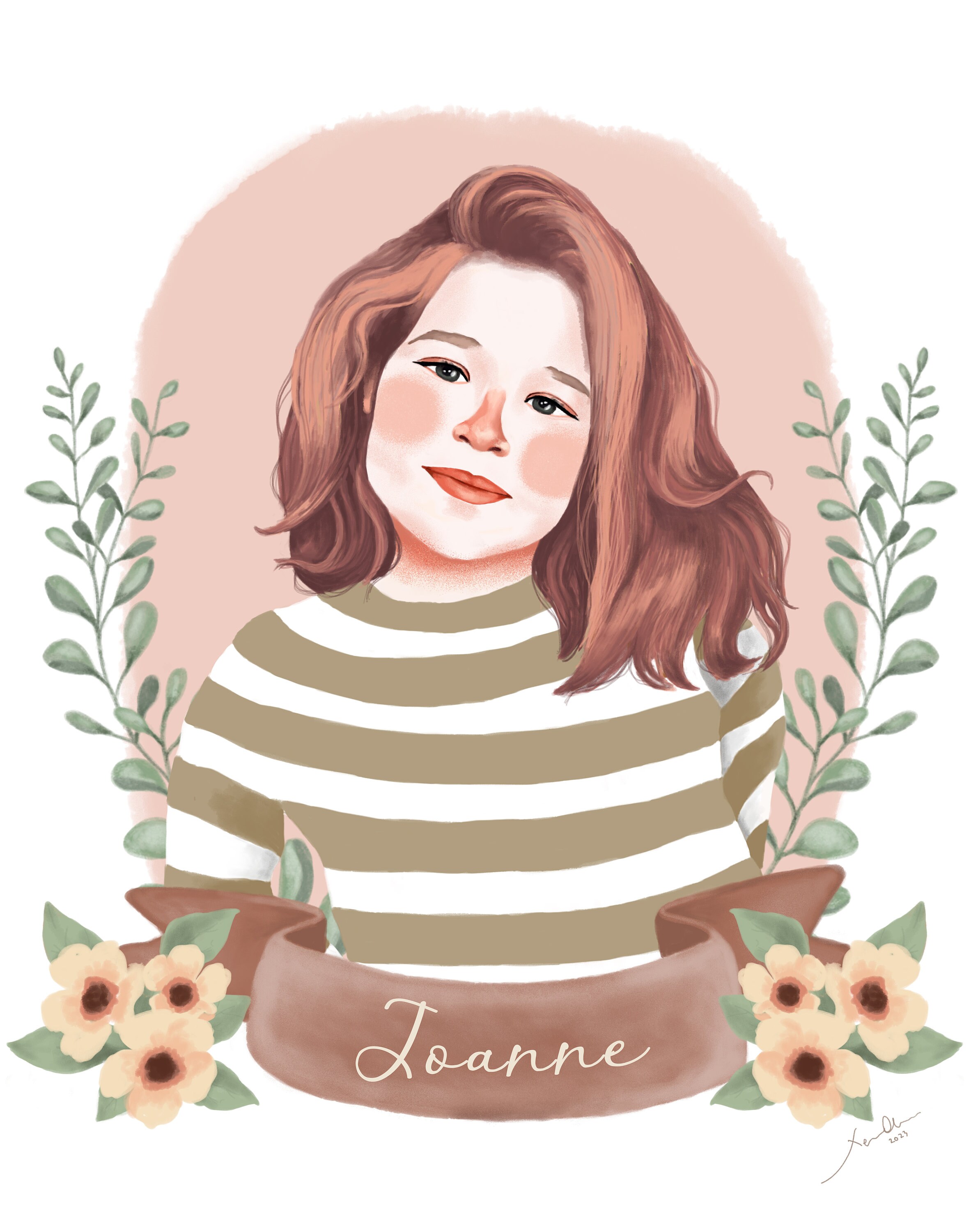 Custom Portrait Illustration Printable Drawing, Personalized Cartoon ...