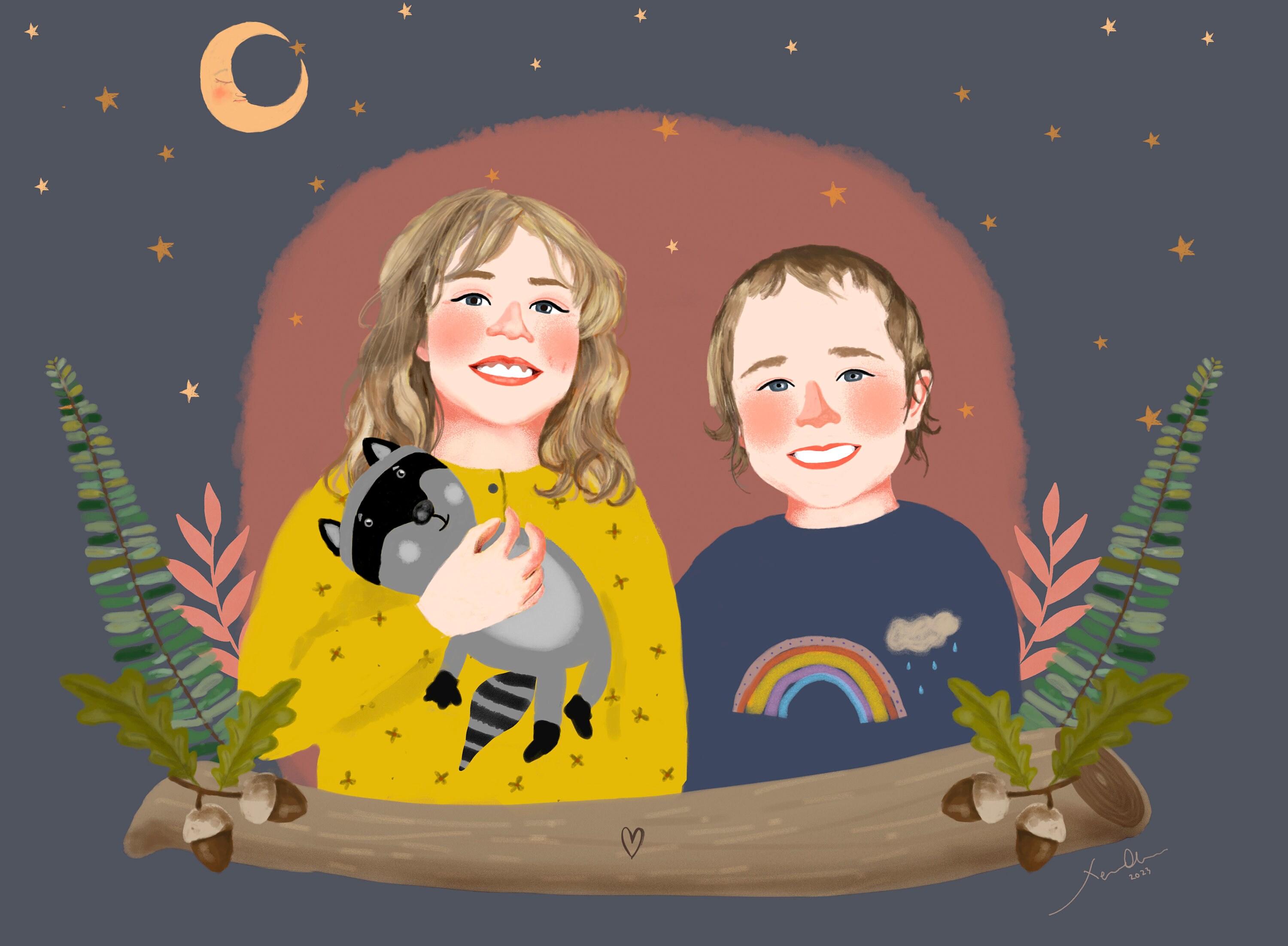 Personalized Family Illustration Portrait, Cartoon Style Drawing From ...