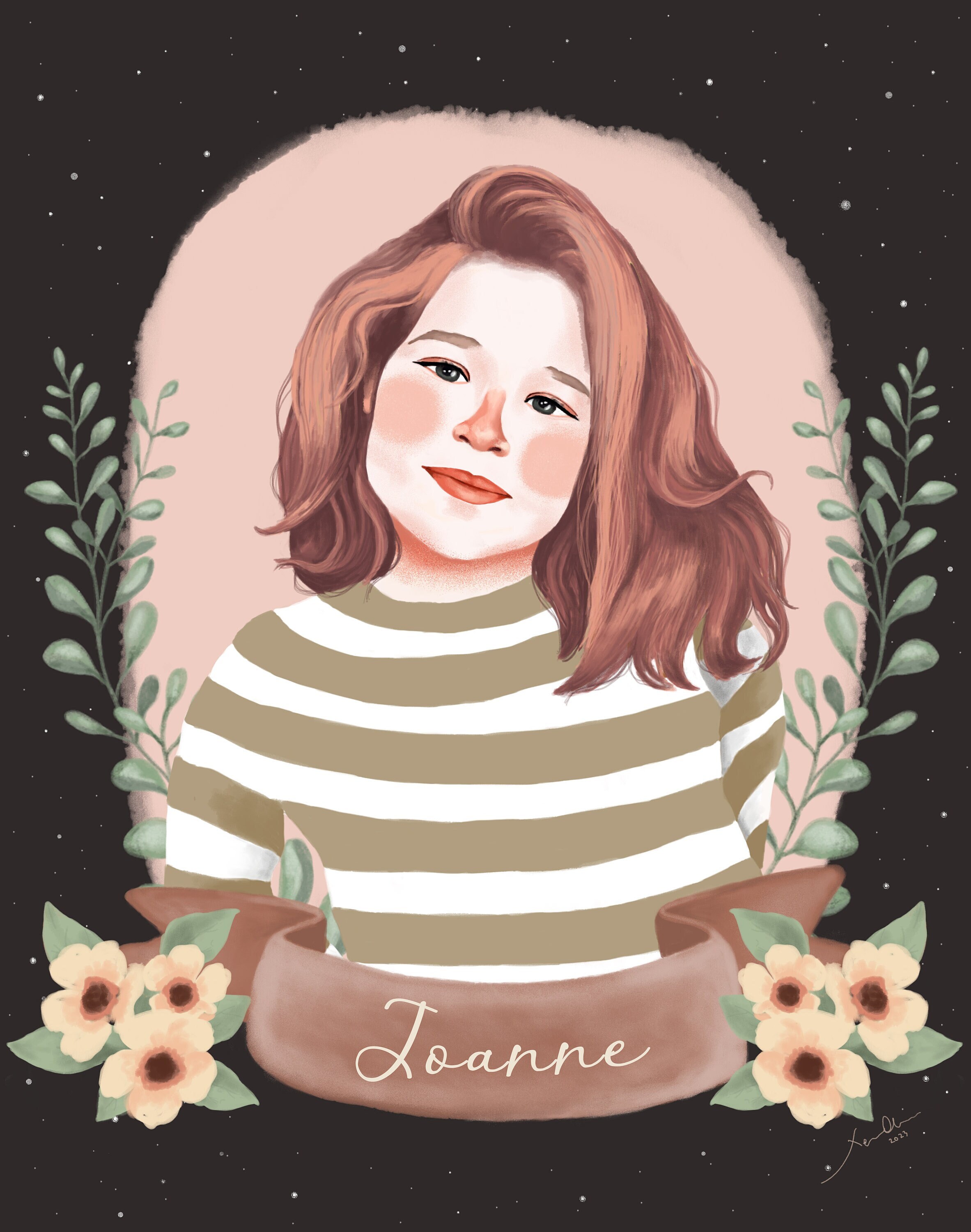 Custom Portrait Illustration Printable Drawing, Personalized Cartoon ...
