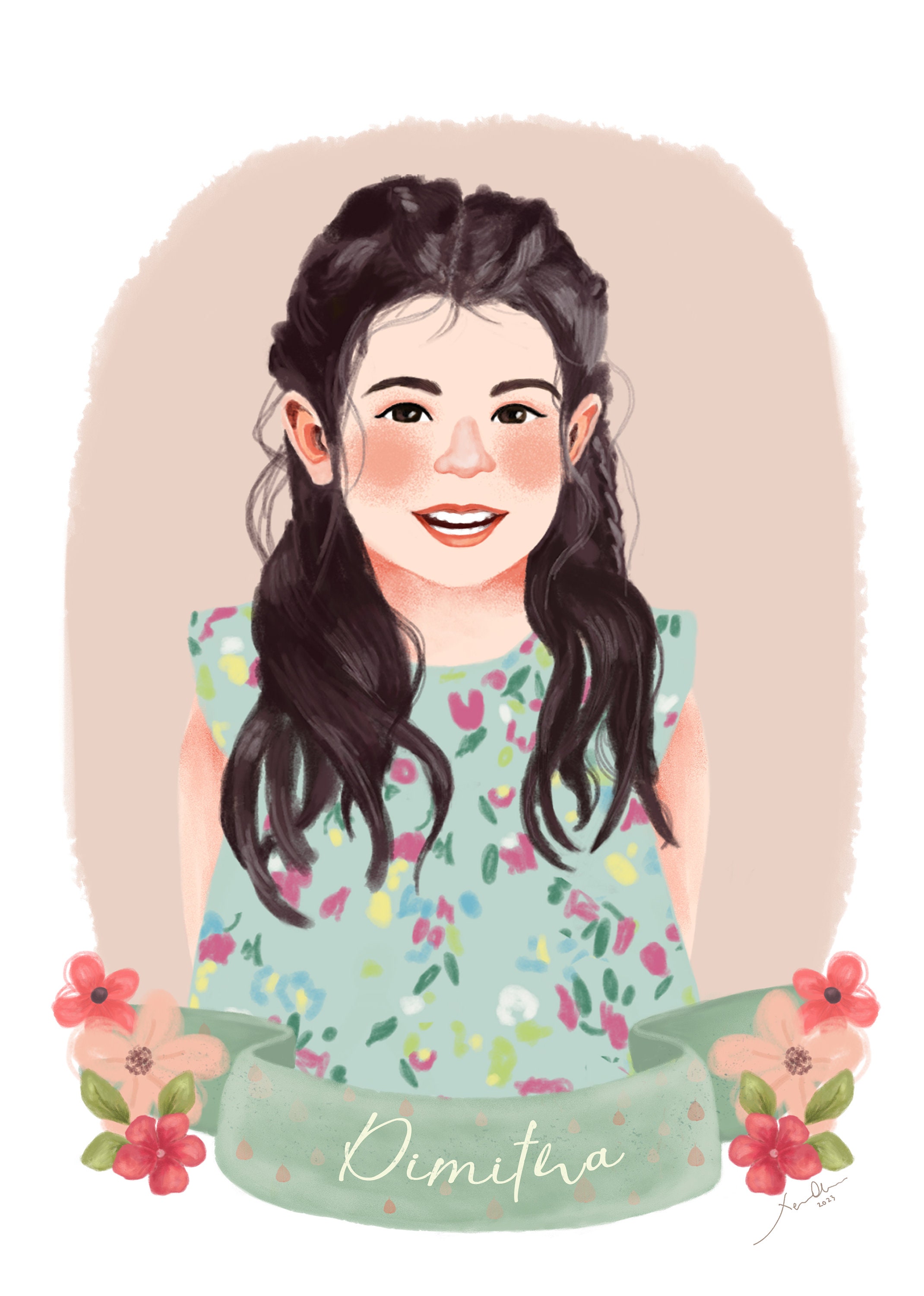 Personalized Family Illustration Portrait, Cartoon Style Drawing From ...