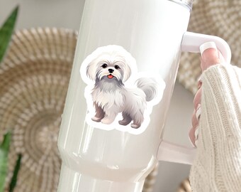 Maltese Puppy Sticker, Vinyl Sticker, Maltese Puppy, Dog Lover Sticker ...