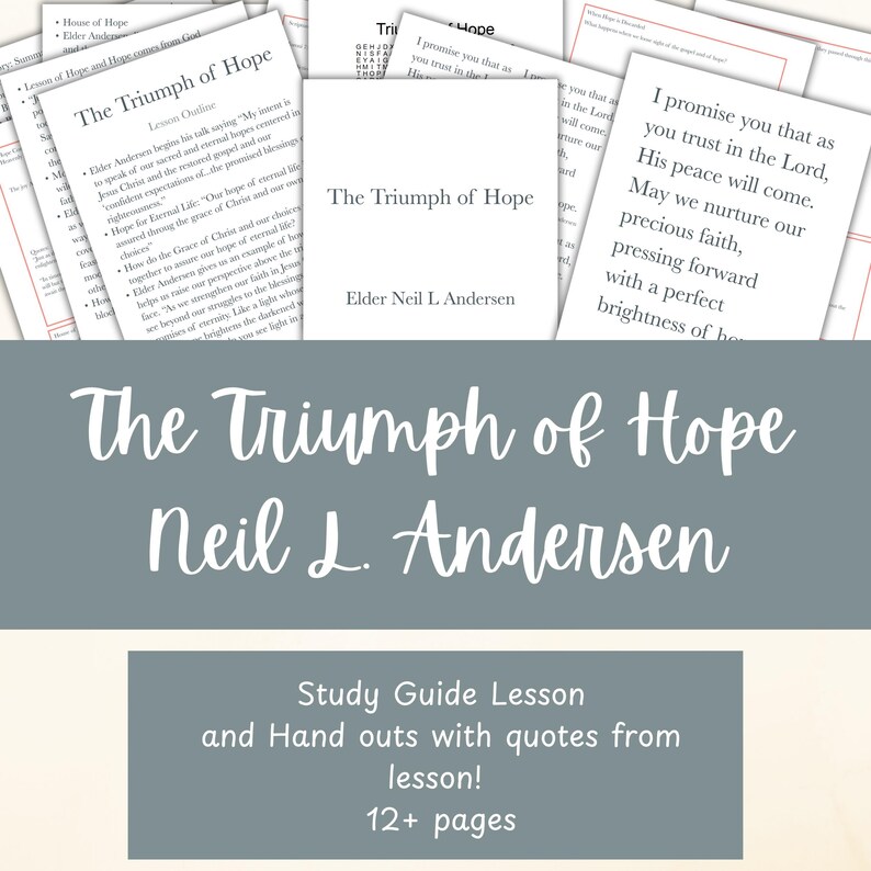 Relief Society Lesson, Triumph of Hope, Come Follow Me, Conference ...