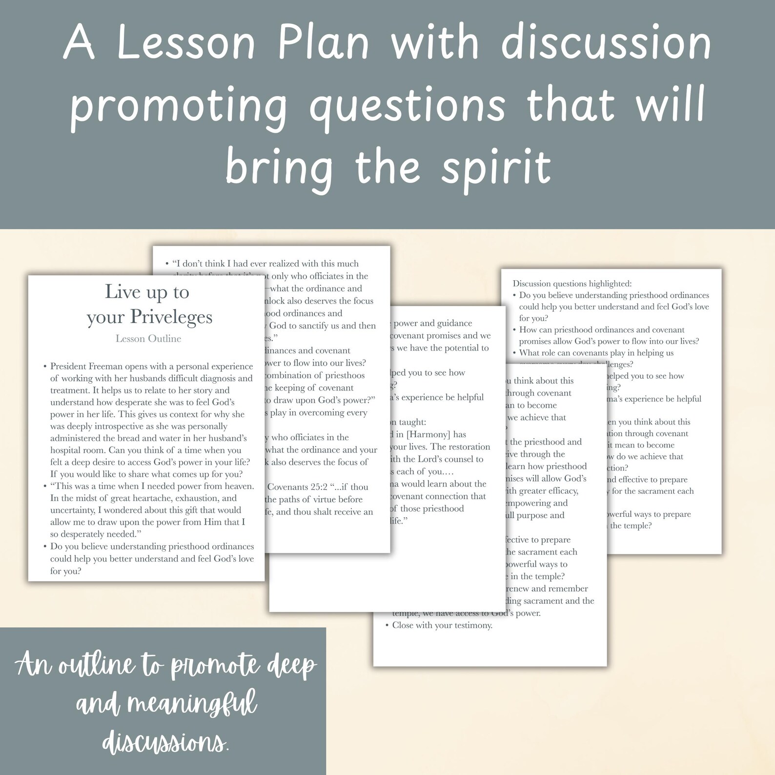 Relief Society Lesson, Emily Belle Freeman, Live up to Your Priveleges ...