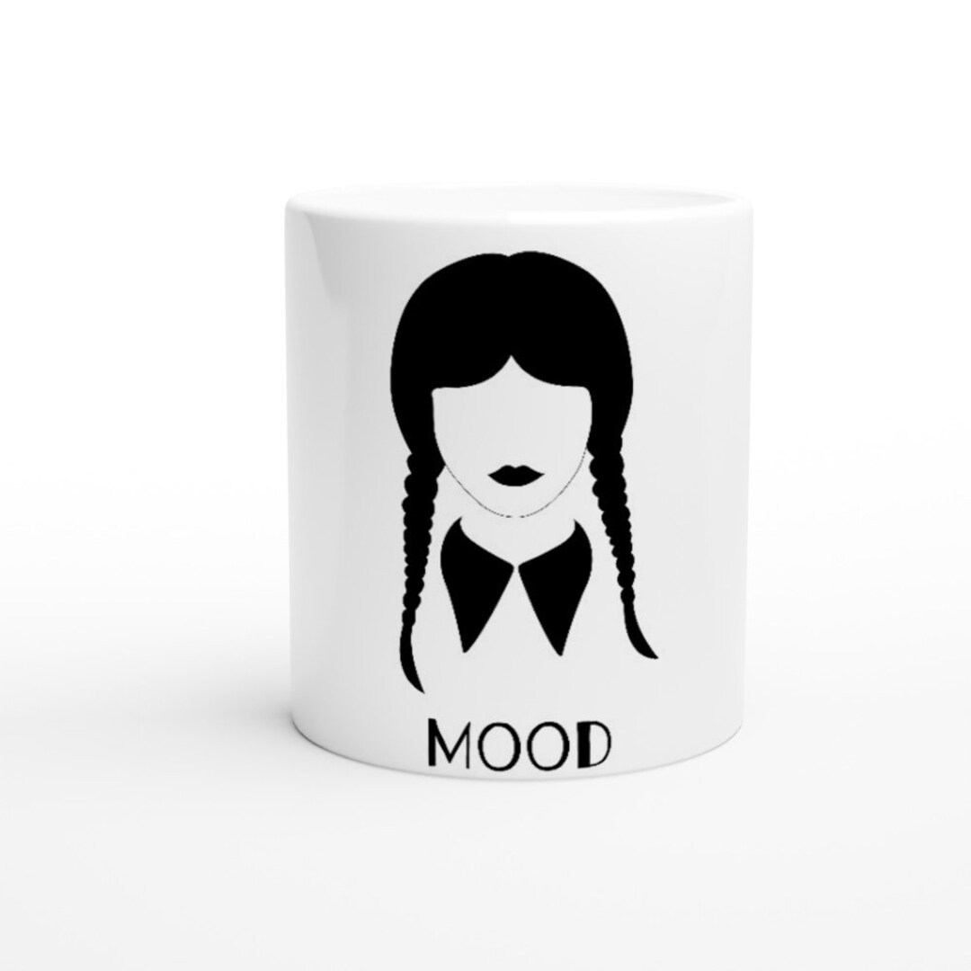 Moody Chic Wednesday Addams Faceless 'MOOD' Coffee Cup - Etsy