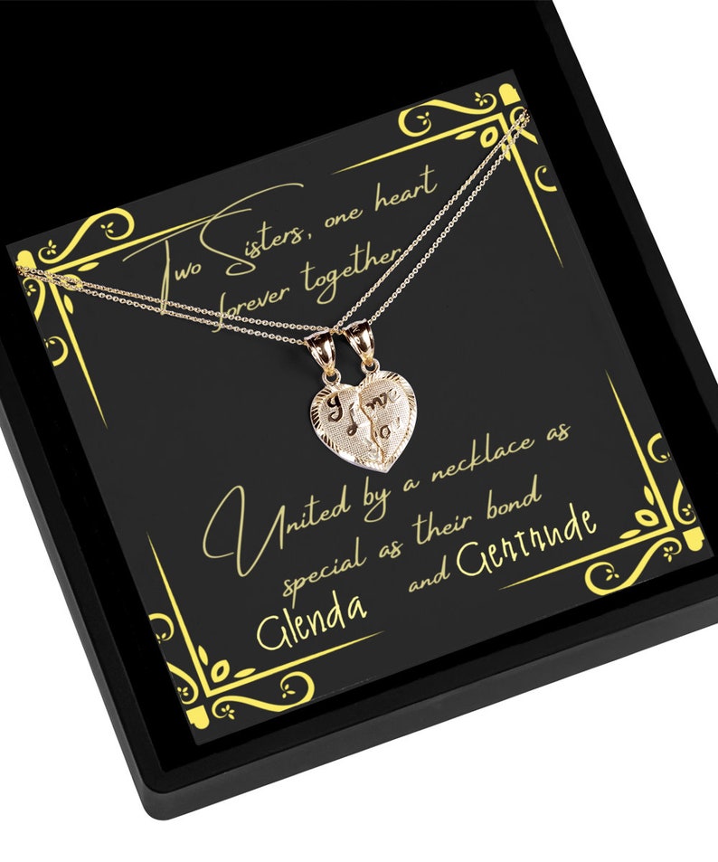 A Unique Gift for Sisters: the Solid Gold Breakable Heart Necklace/a ...