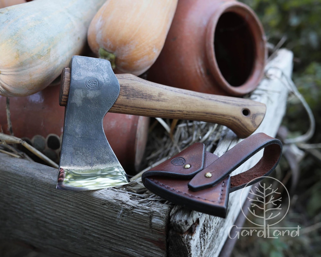 Hand Forged Garden Small Axe, Carbon Steel Blade, Lightweight Hatchet ...