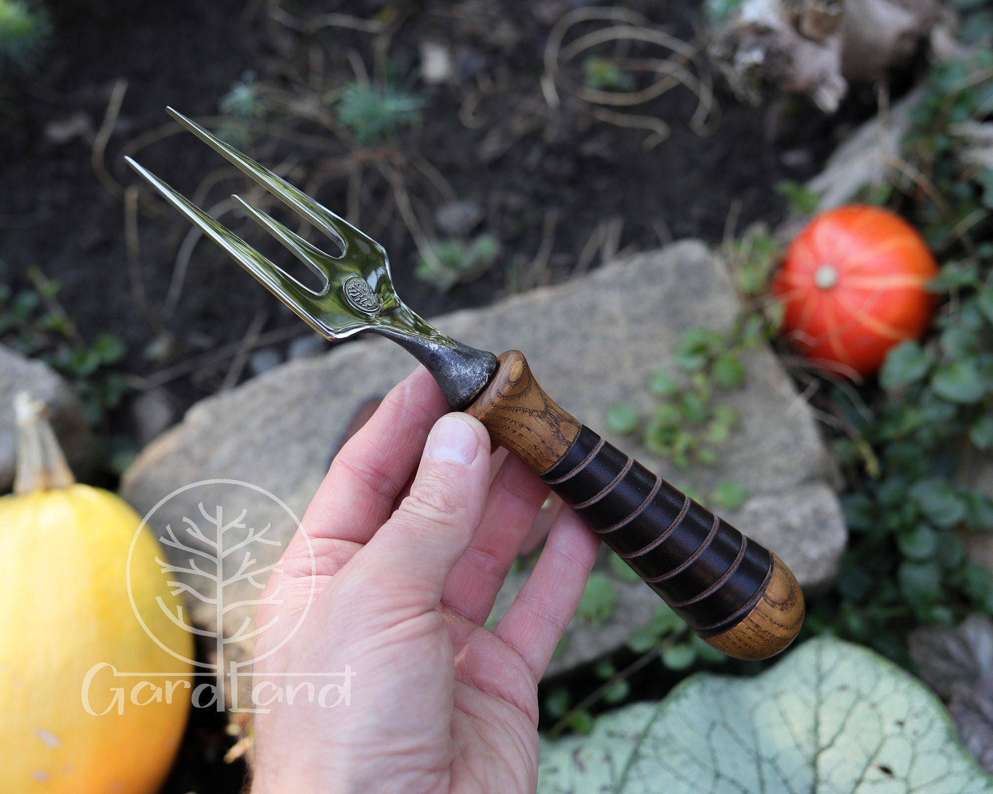 3-tine Forged Fork Forged Fork Garden Tools Hand Fork Gift for Mom ...