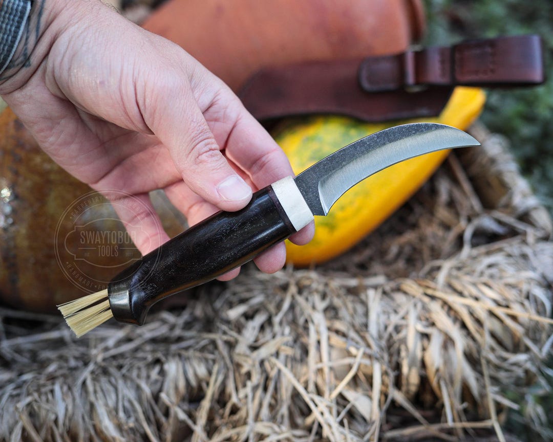Handcrafted Mushroom Knife With Brush | Knife for Mushroom Hunting ...