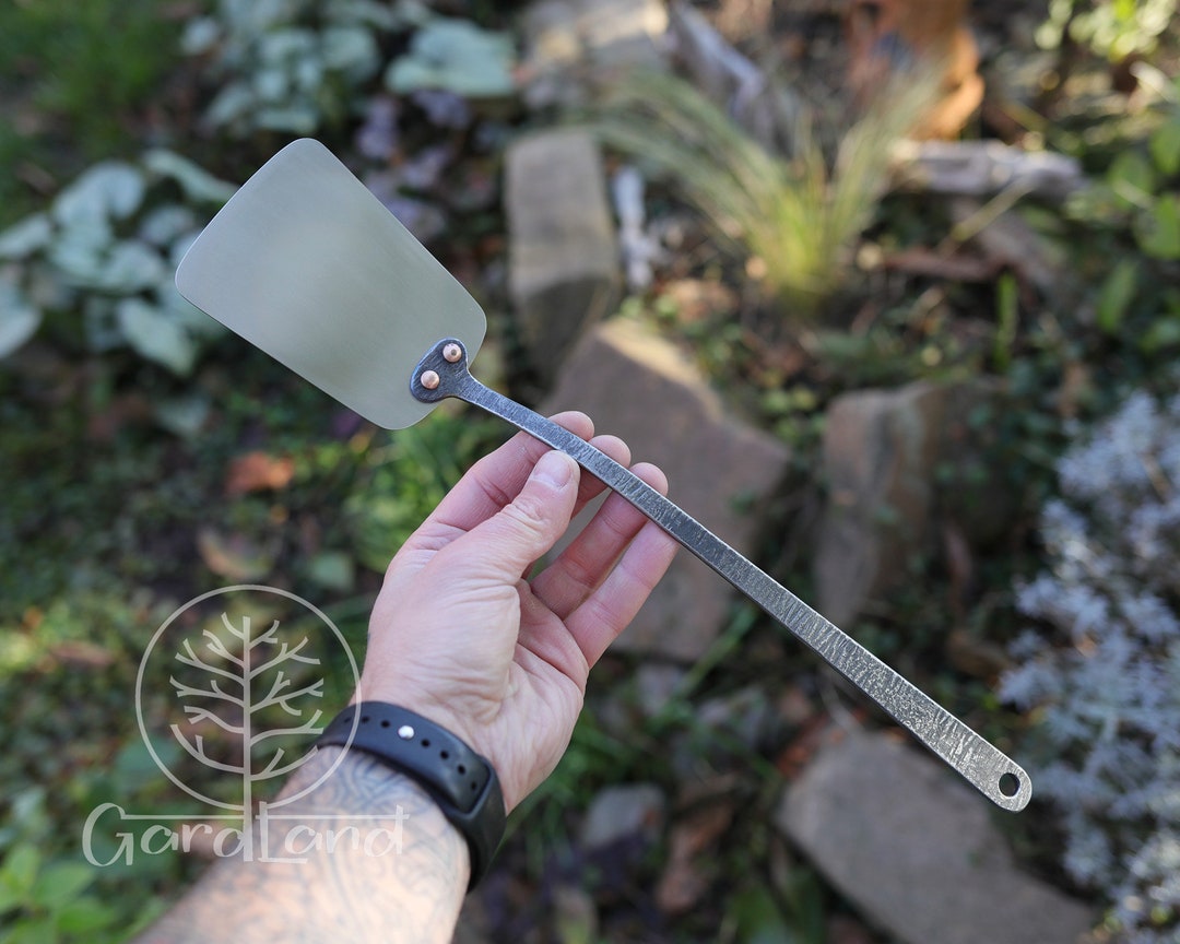 Flat Stainless Steel Spatula for Frying With Metal Handle | Metal ...