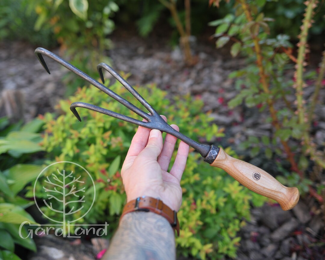 Hand Garden Cultivator | Hand Forged Garden Tool | Hand Rake | Garden ...