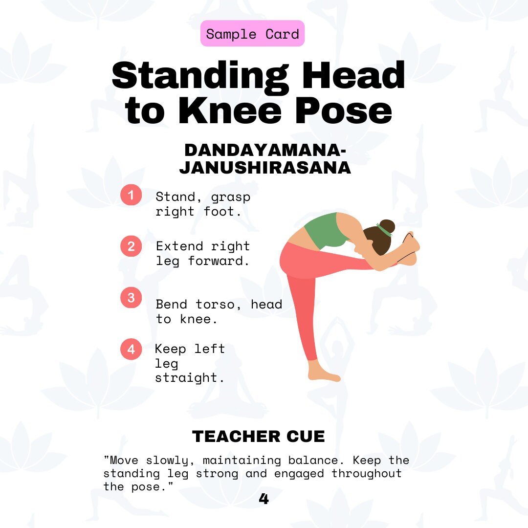 Modern Yoga Pose Cards: 26 Postures Guide Printable PDF, At-home Hot ...