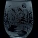 Etched Nature Lover Stemless Wine Glass, River Mountain, Etched ...