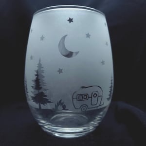 Custom Etched Camper RV Cocktail Glass - Camping Life Gift ...