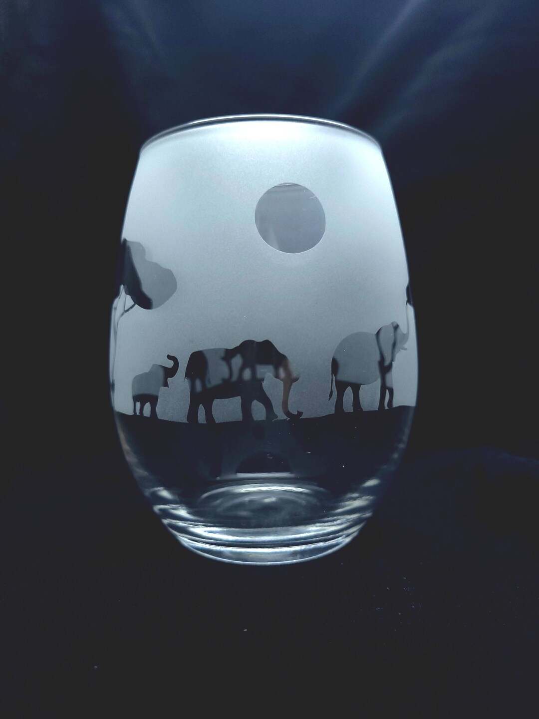 Elephant Safari Etched Cocktail Glass - African Wildlife Barware ...