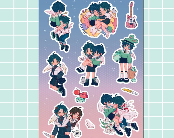 GENSHIN | Xiao X Venti Angels A5 Sticker Sheet - Etsy