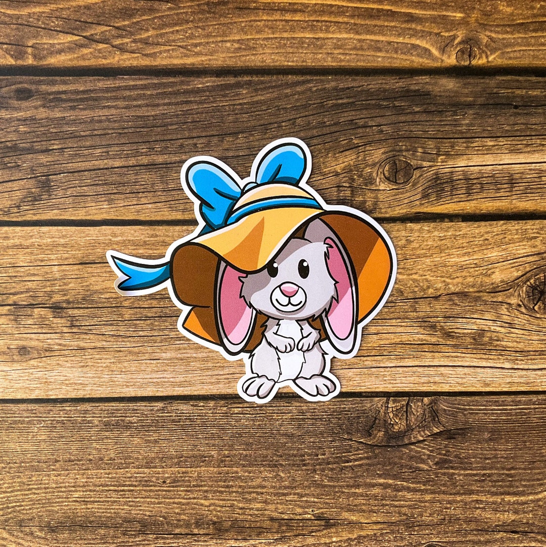 Cute Bunny Sticker, Rabbit Sticker, Laptop Decal, Water Bottle Sticker ...