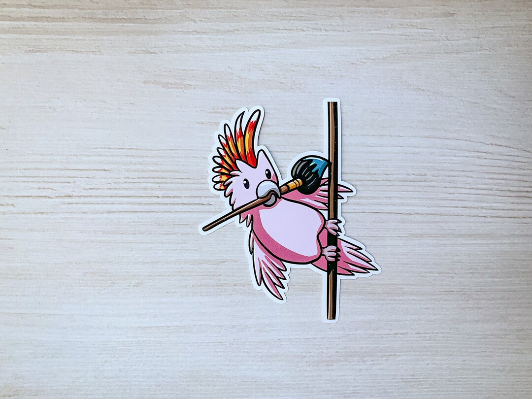 Artistic Cockatoo Sticker Cute Cockatoo Sticker Water Bottle - Etsy