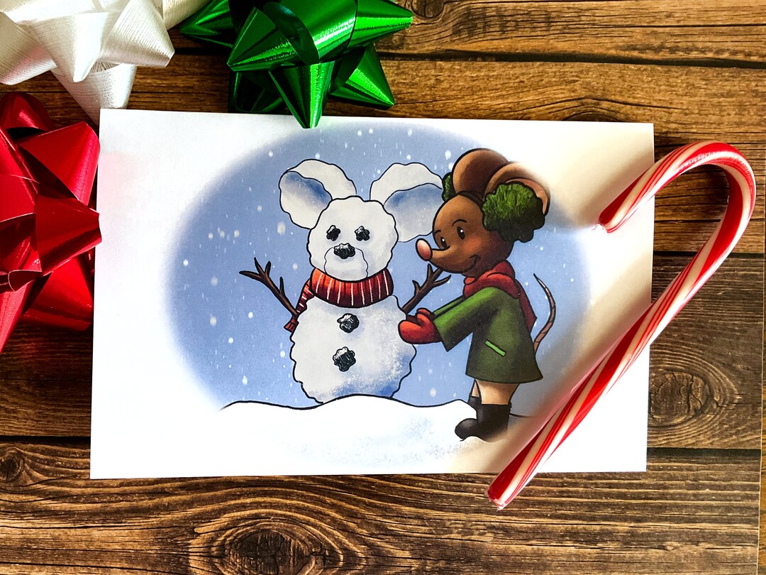 Mouse Christmas Card, Mouse Greeting Cards, Mouse Cards, Christmas ...