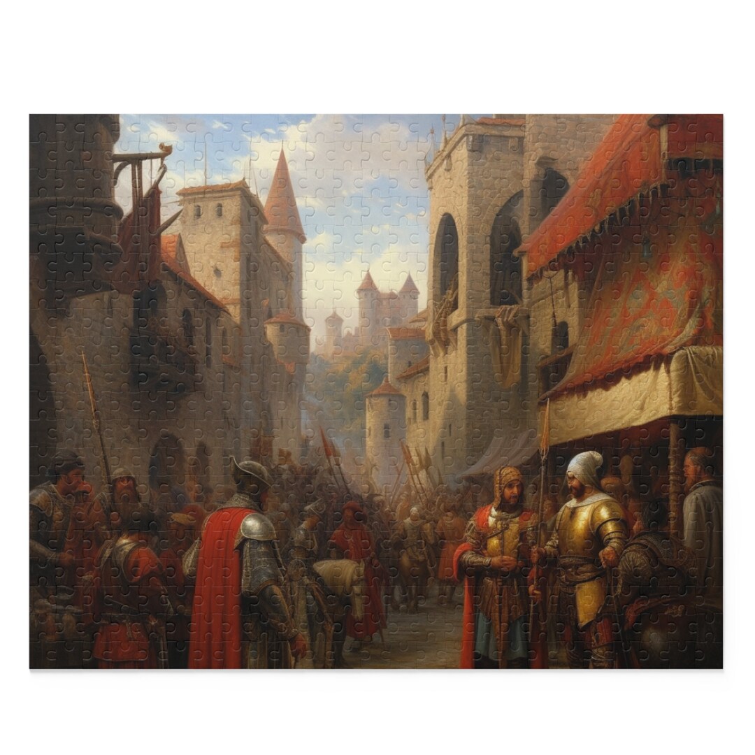 Enchanted Knights Stroll Puzzle Magical Medieval Street Scene ...
