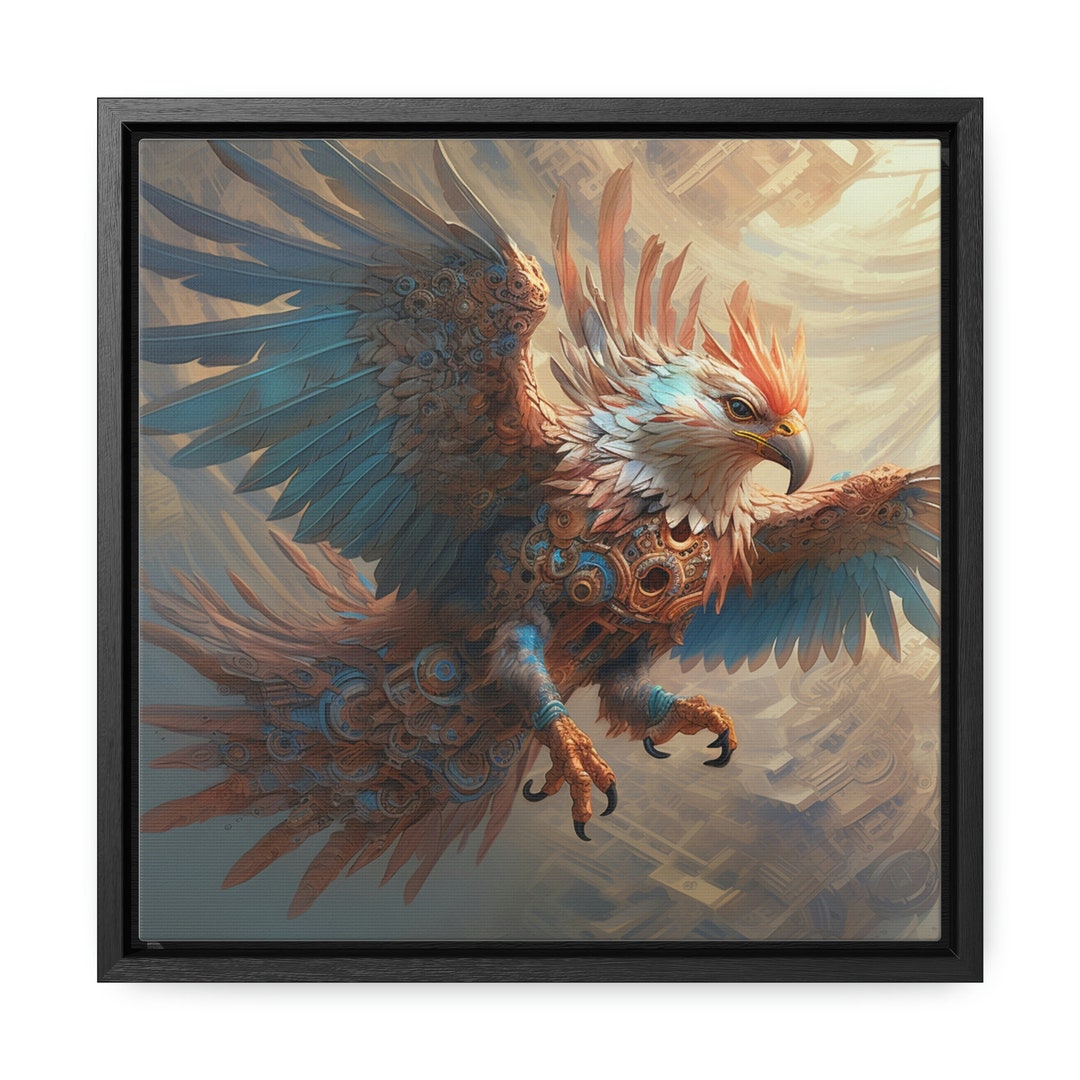Eagle in Flight Through Inception, Eagle, Wall Art, Canvas, Framed ...