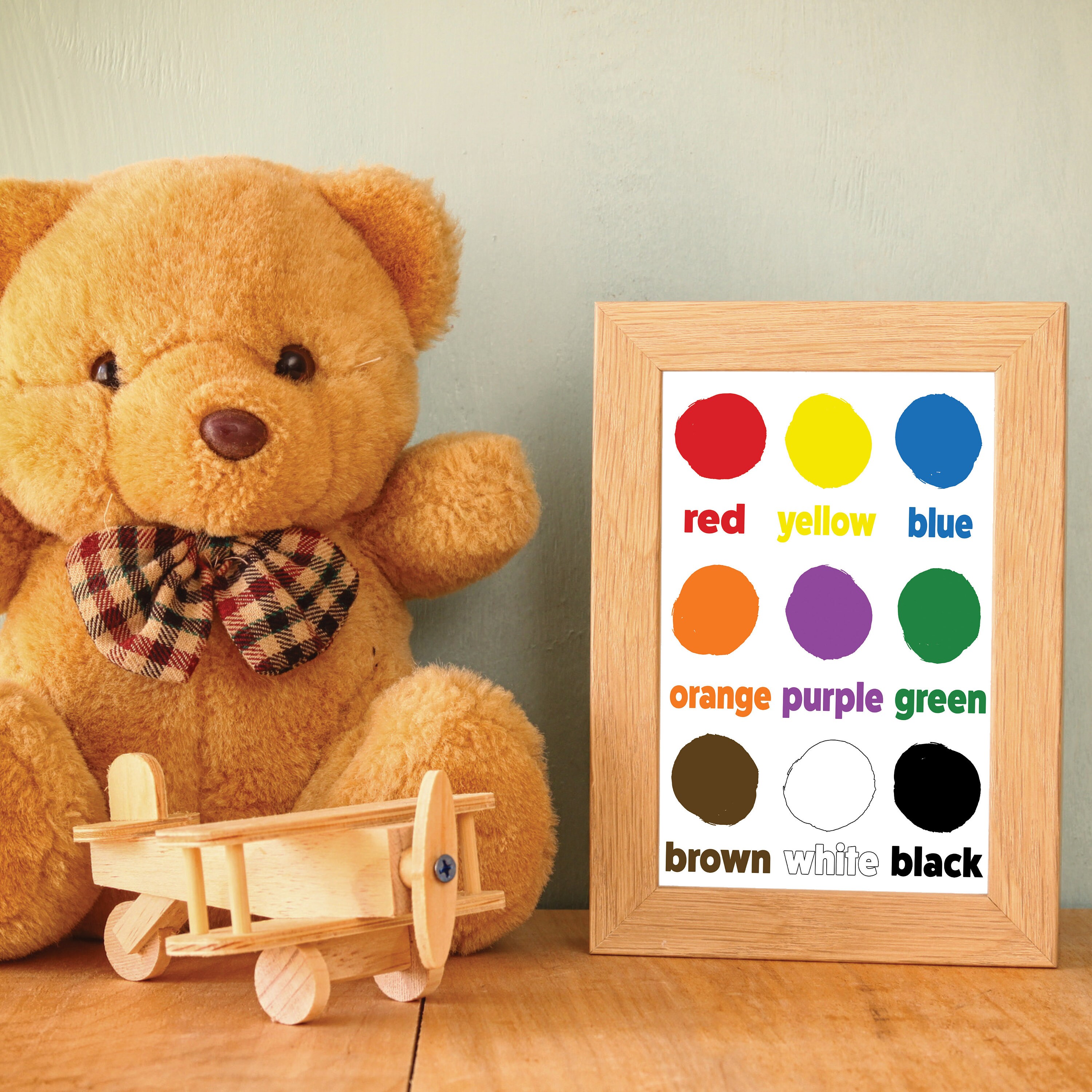 Teach Kids Colors Poster. Instant Print Color Chart. Colorful Wall Art ...