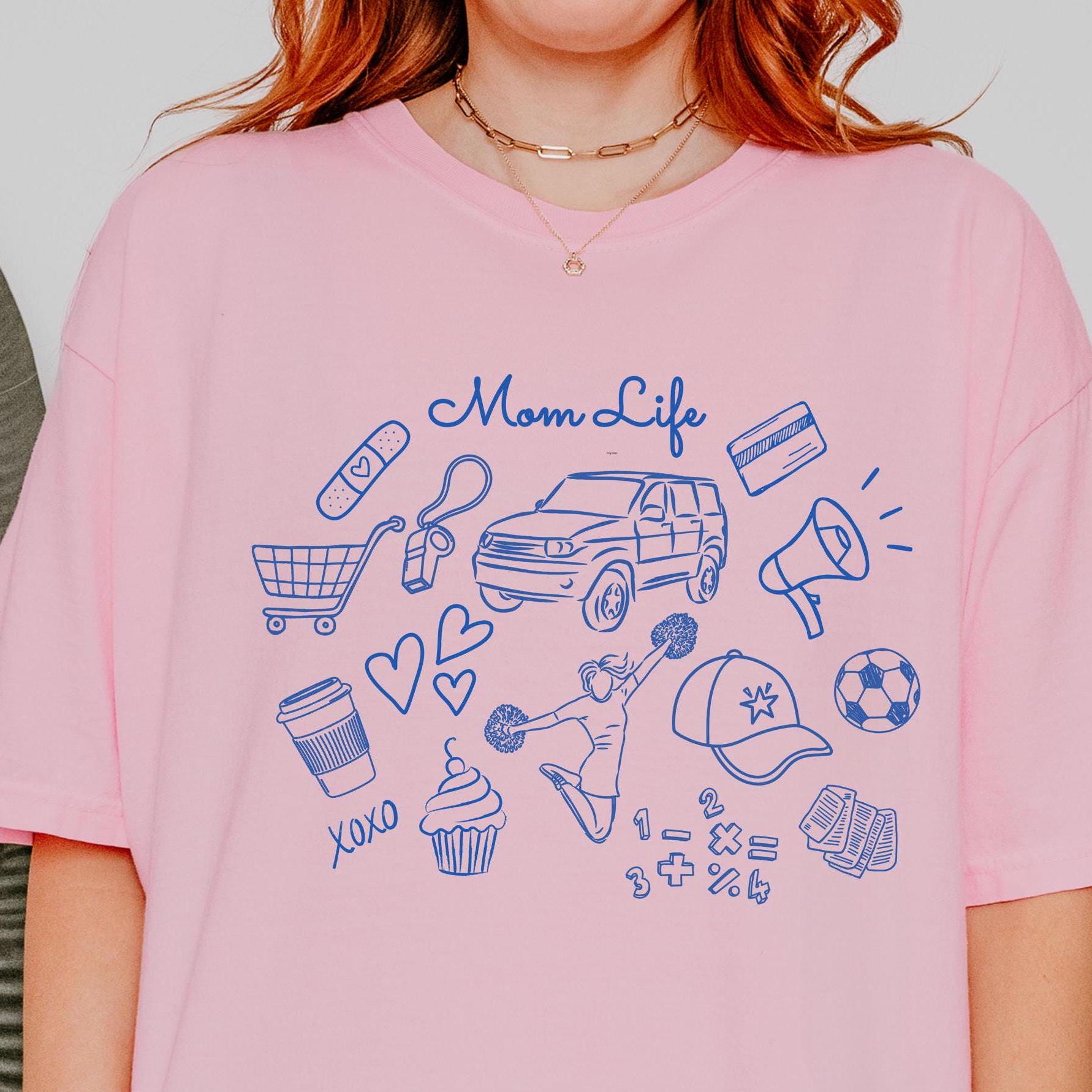 Cute Doodle Art Style Comfort Colors Mama Shirt; Whimsical T-shirt ...