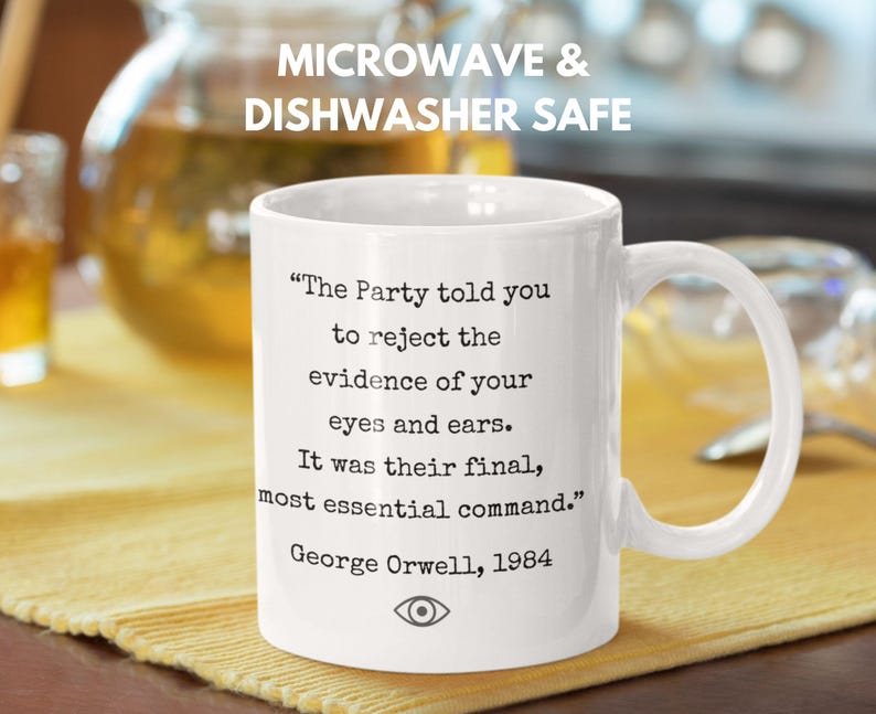 George Orwell 1984 Ceramic Coffee Mug, Anti Trump Liberal Resistance ...