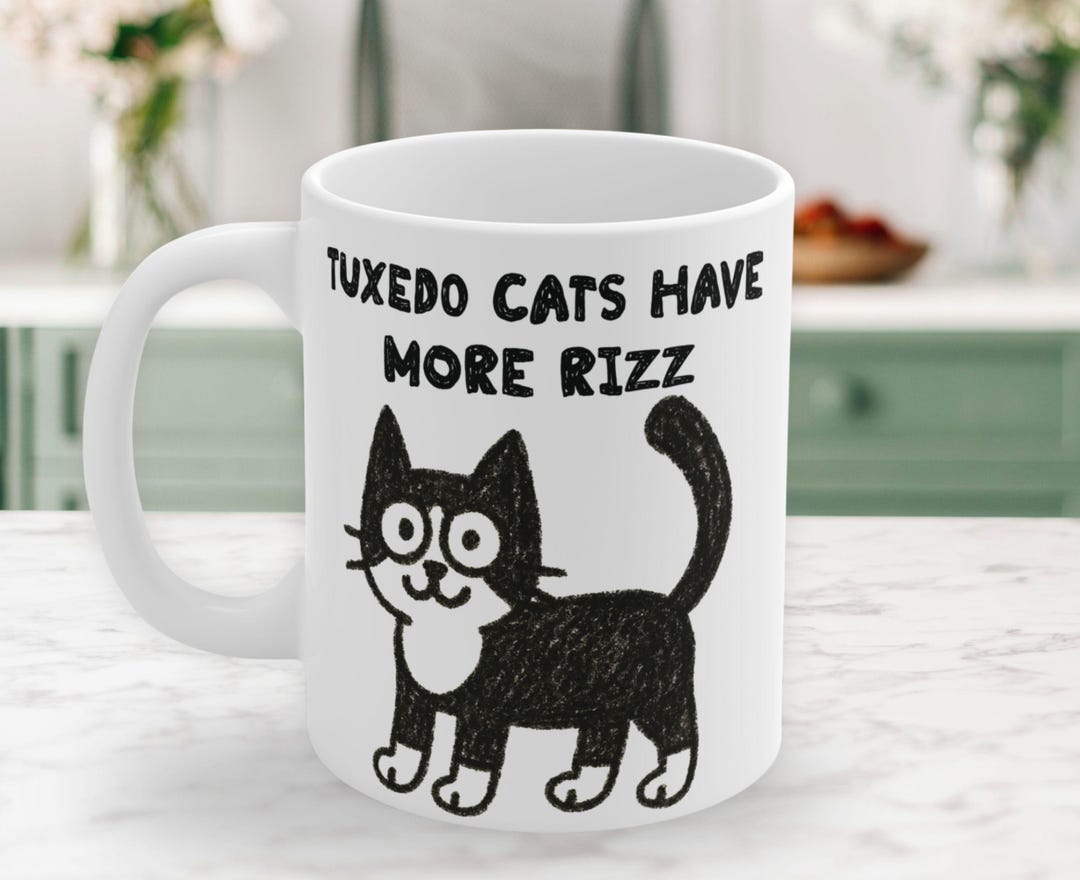 Tuxedo Cats Have More Rizz Coffee Mug, Tuxedo Cat Mom Gift, Funny Gift ...
